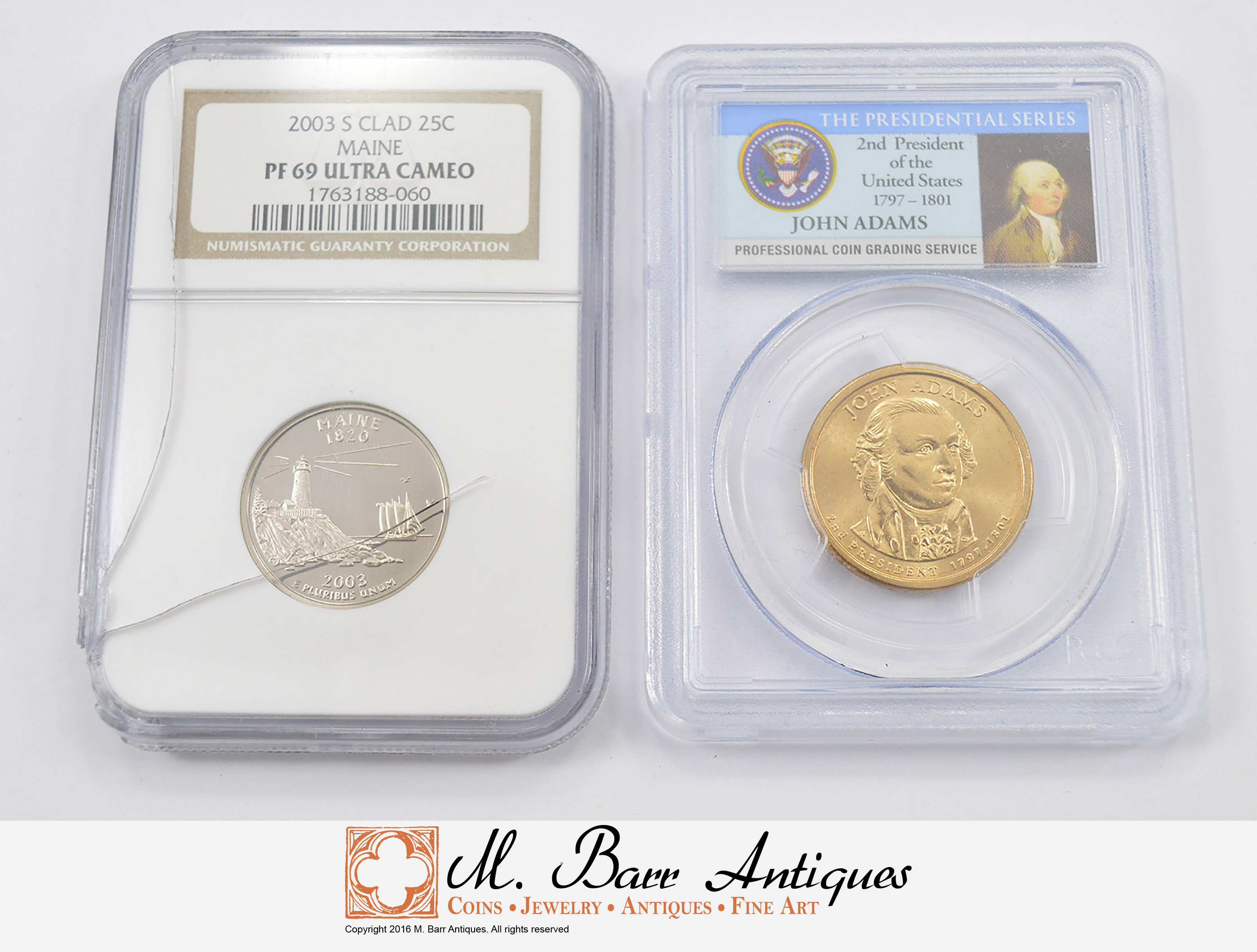 Lot of 2 Different SLABS - Graded Coins | Property Room