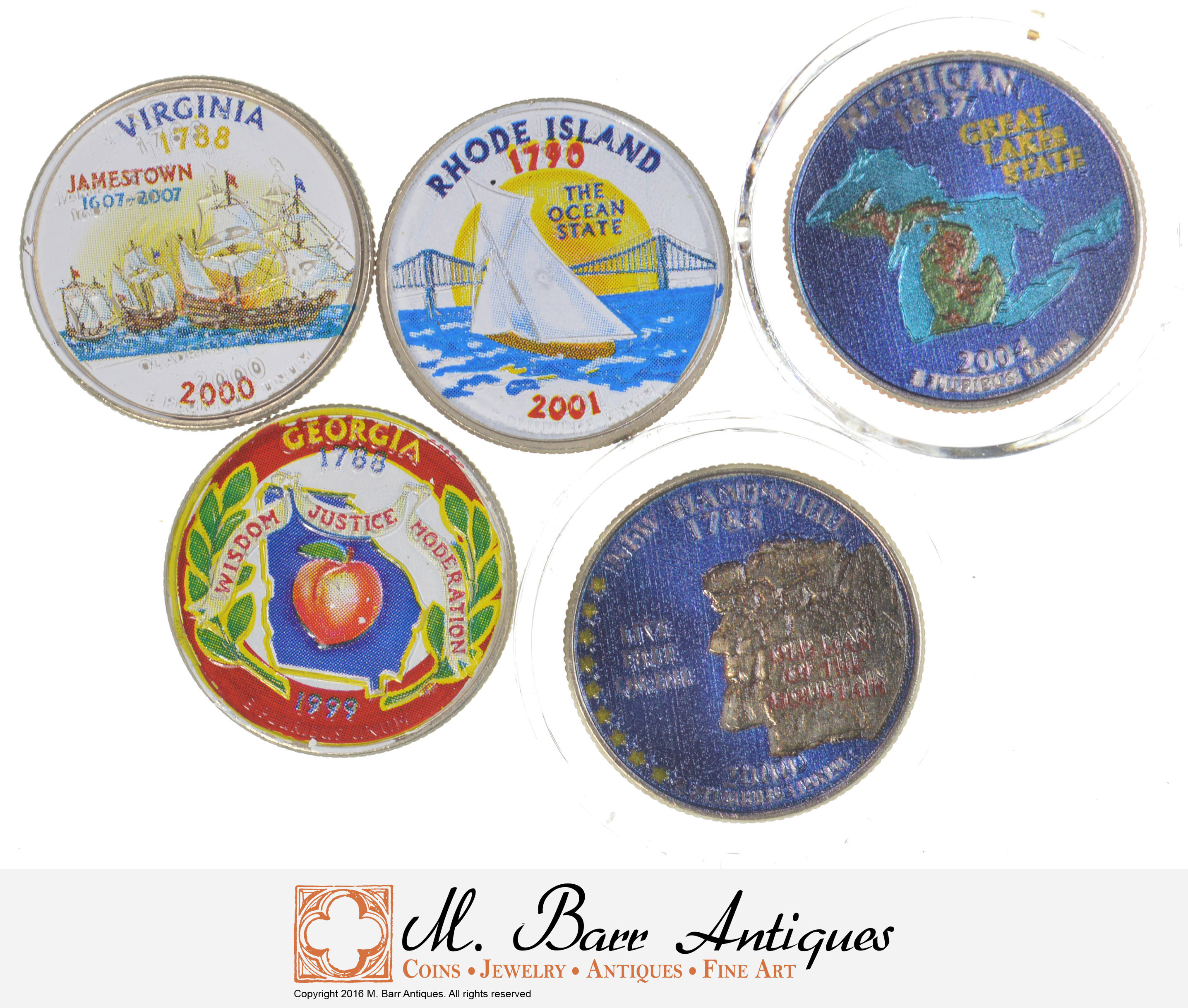 Lot of 5 COLORIZED Quarters - WOW | Property Room