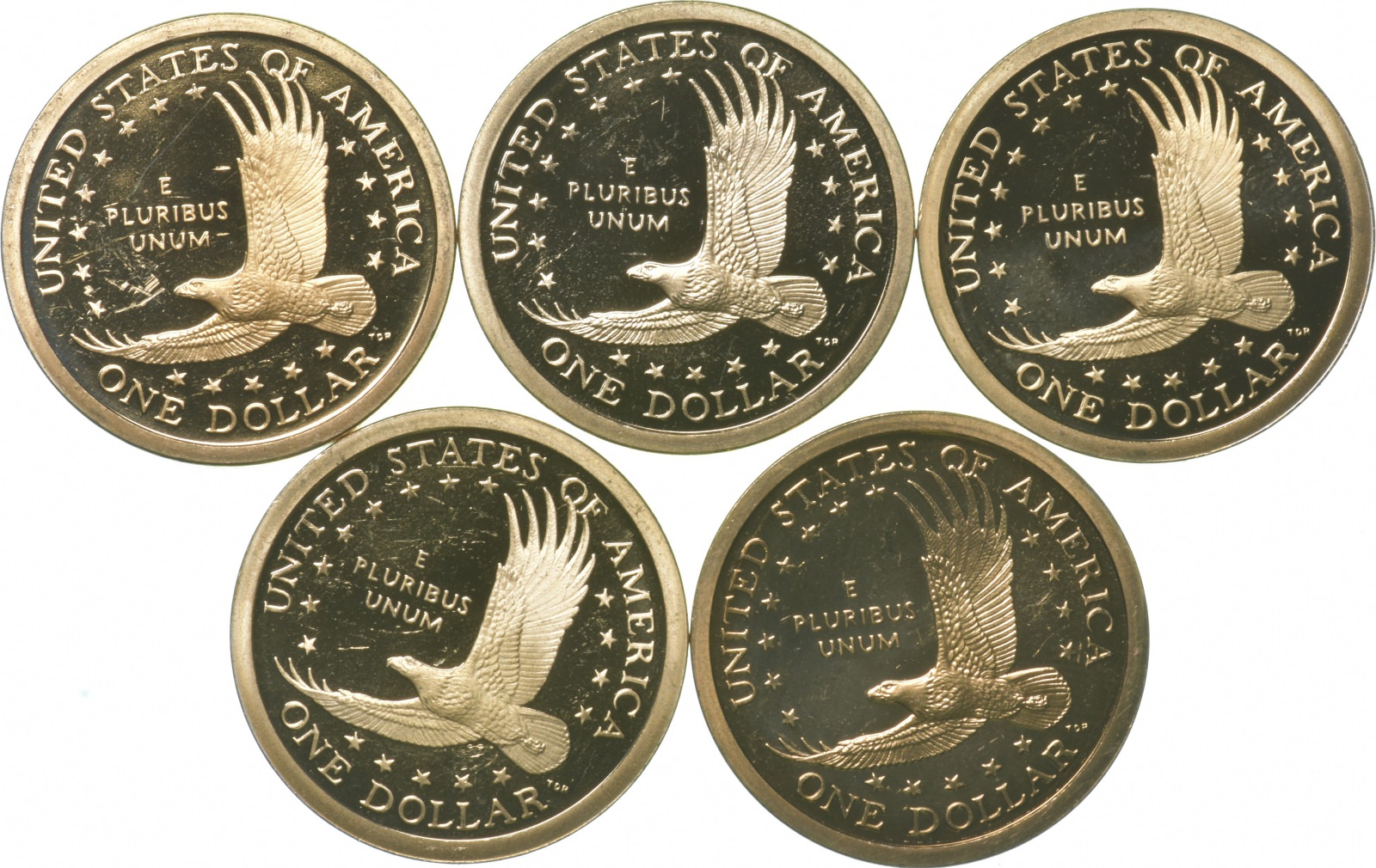 Lot of 5 Gem PROOF - Modern US $1.00 Coins - Made in SAN FRANCISCO ...