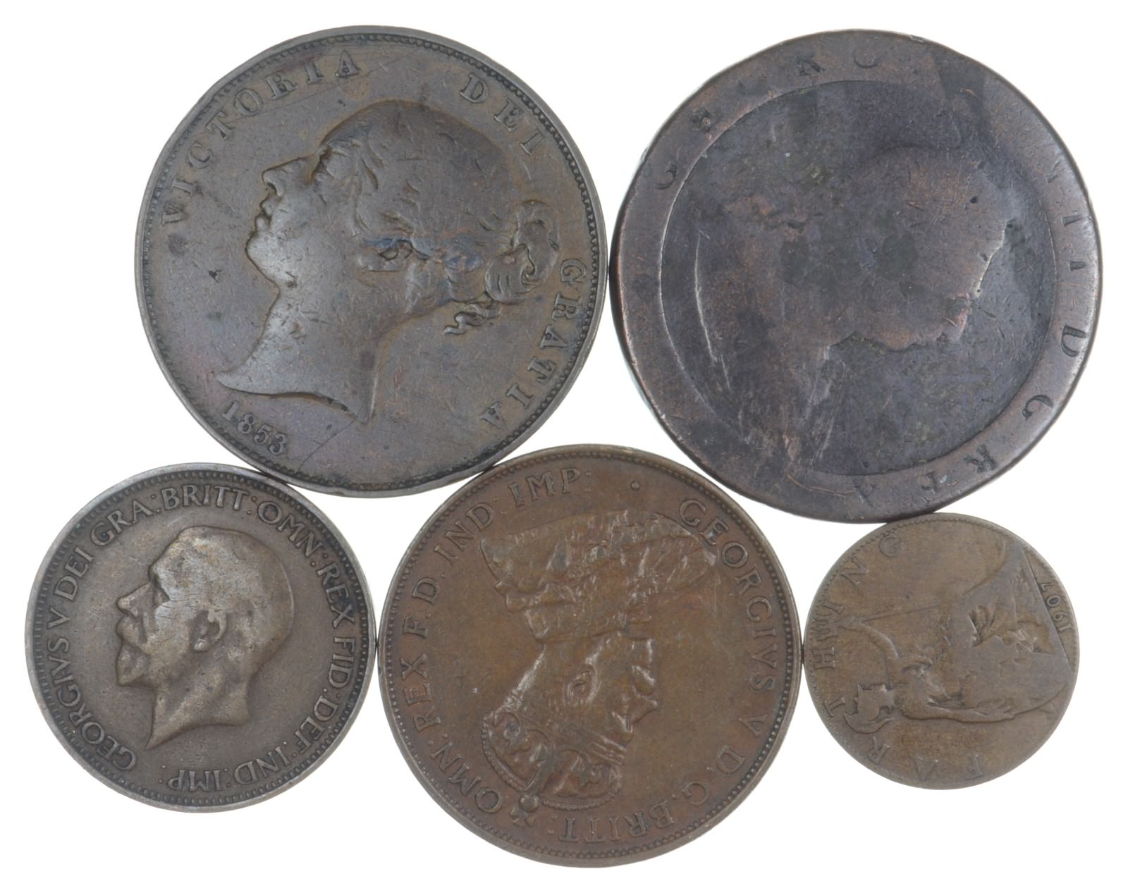 Lot of Early Copper World Coins - Collection | Property Room