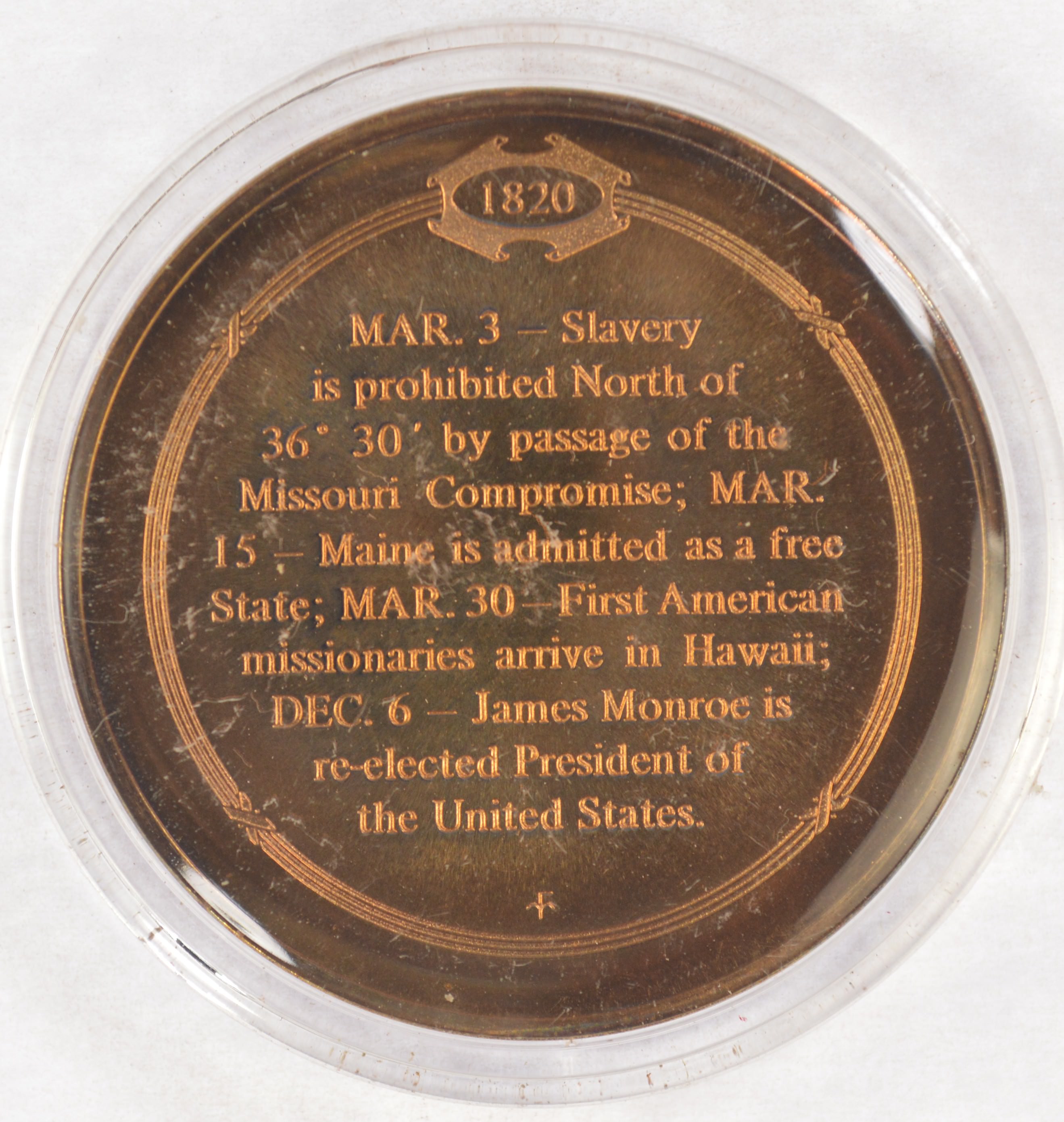 March 3, 1820 Missouri Compromise Limits Spread Of Slavery - Bronze ...