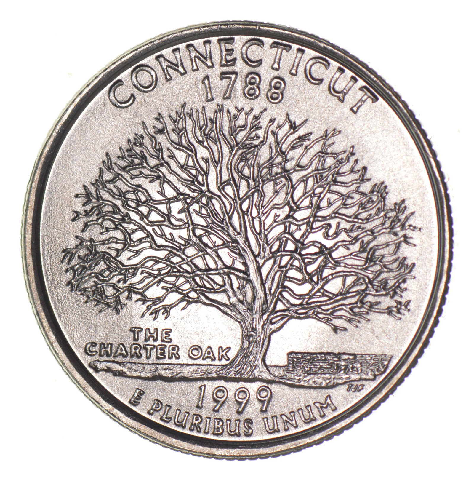 Mint ERROR - DIE Crack -1999 Connecticut State Quarter - Collectible ...
