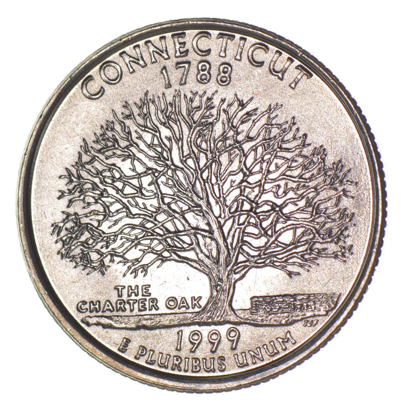 Mint ERROR - DIE Crack -1999 Connecticut State Quarter - Collectible ...