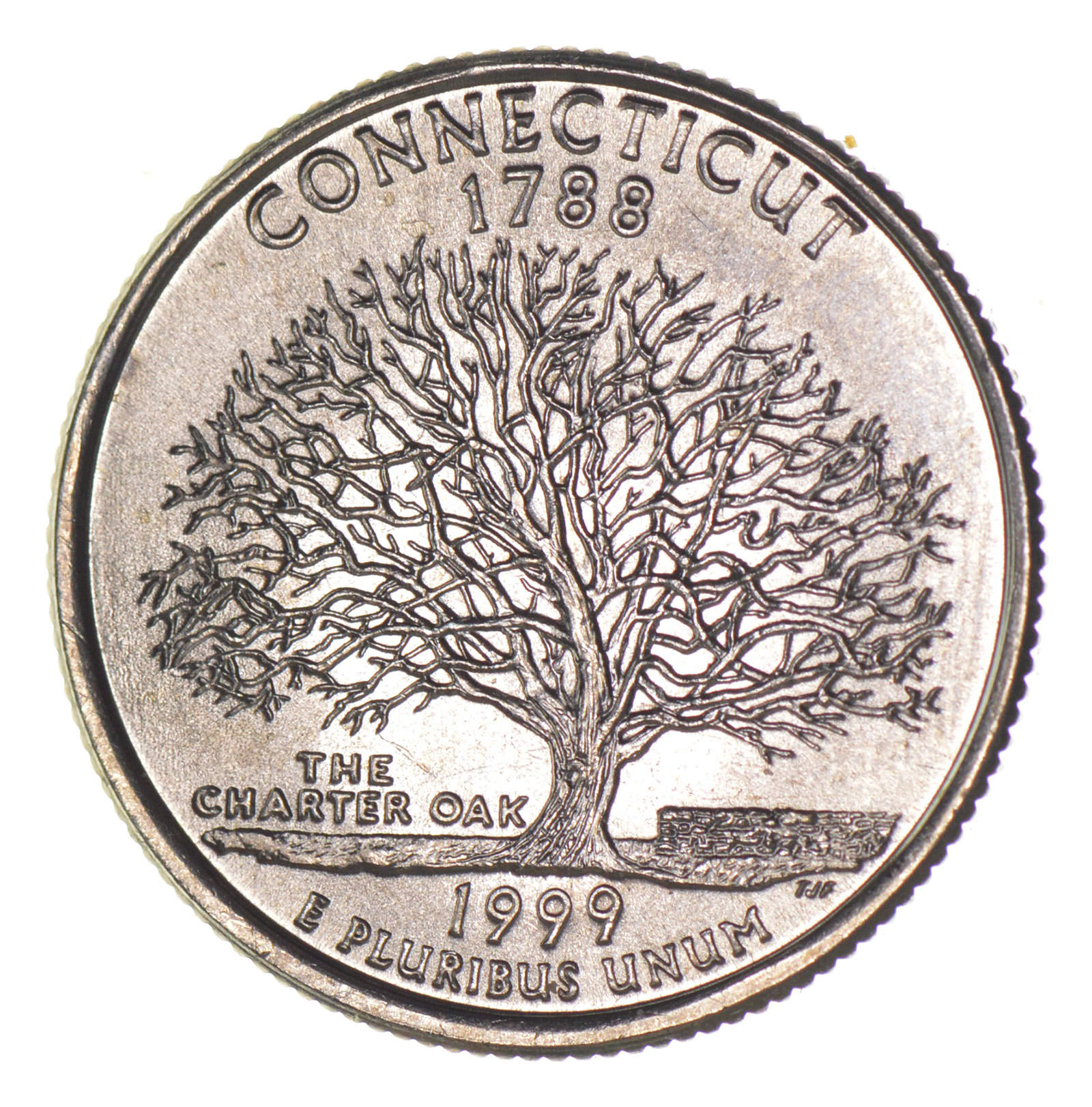 Mint ERROR - DIE Crack -1999 Connecticut State Quarter - Collectible ...