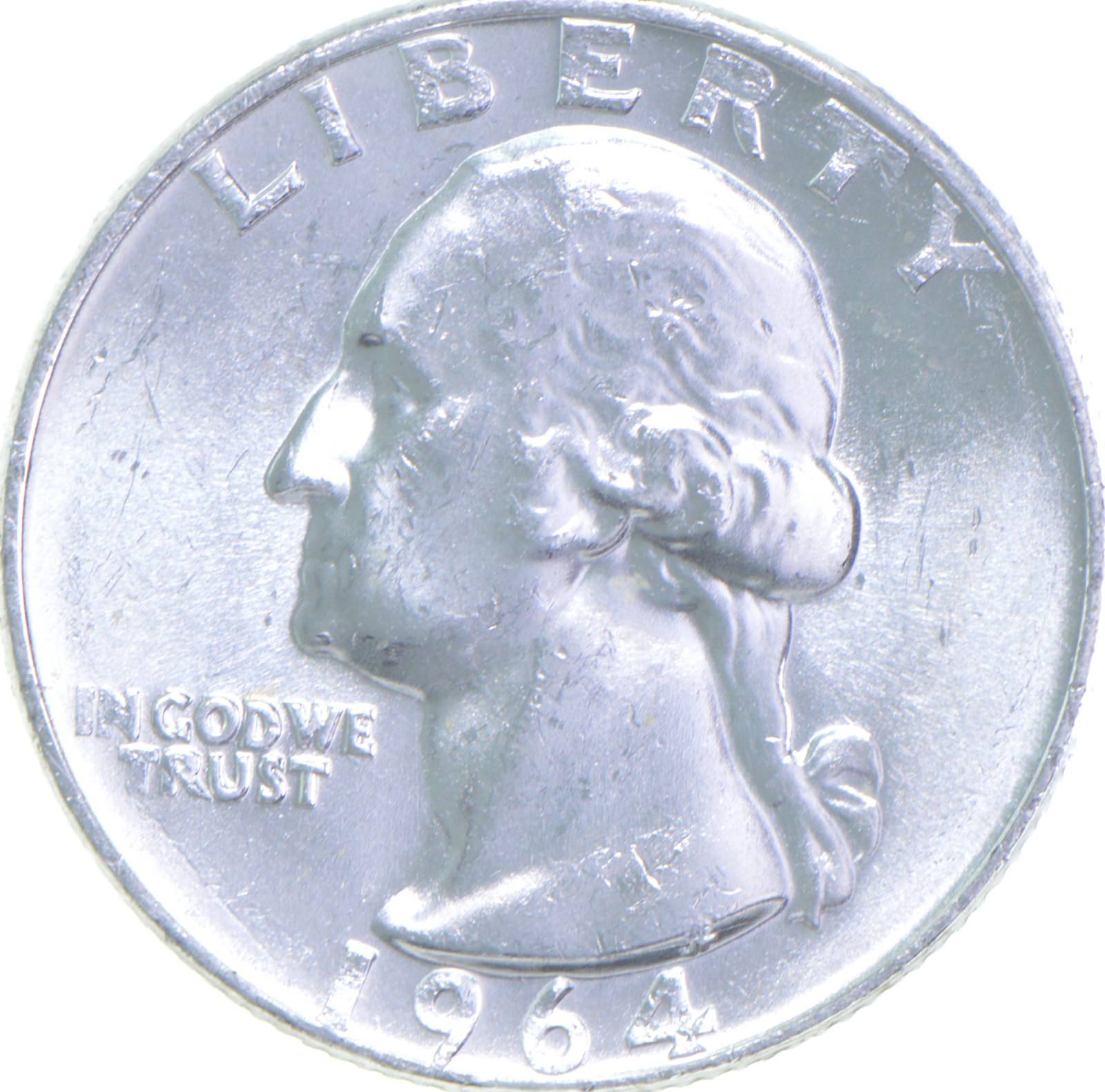 MINT Error - Die Cracks 1964 BU Washington Silver Quarter | Property Room