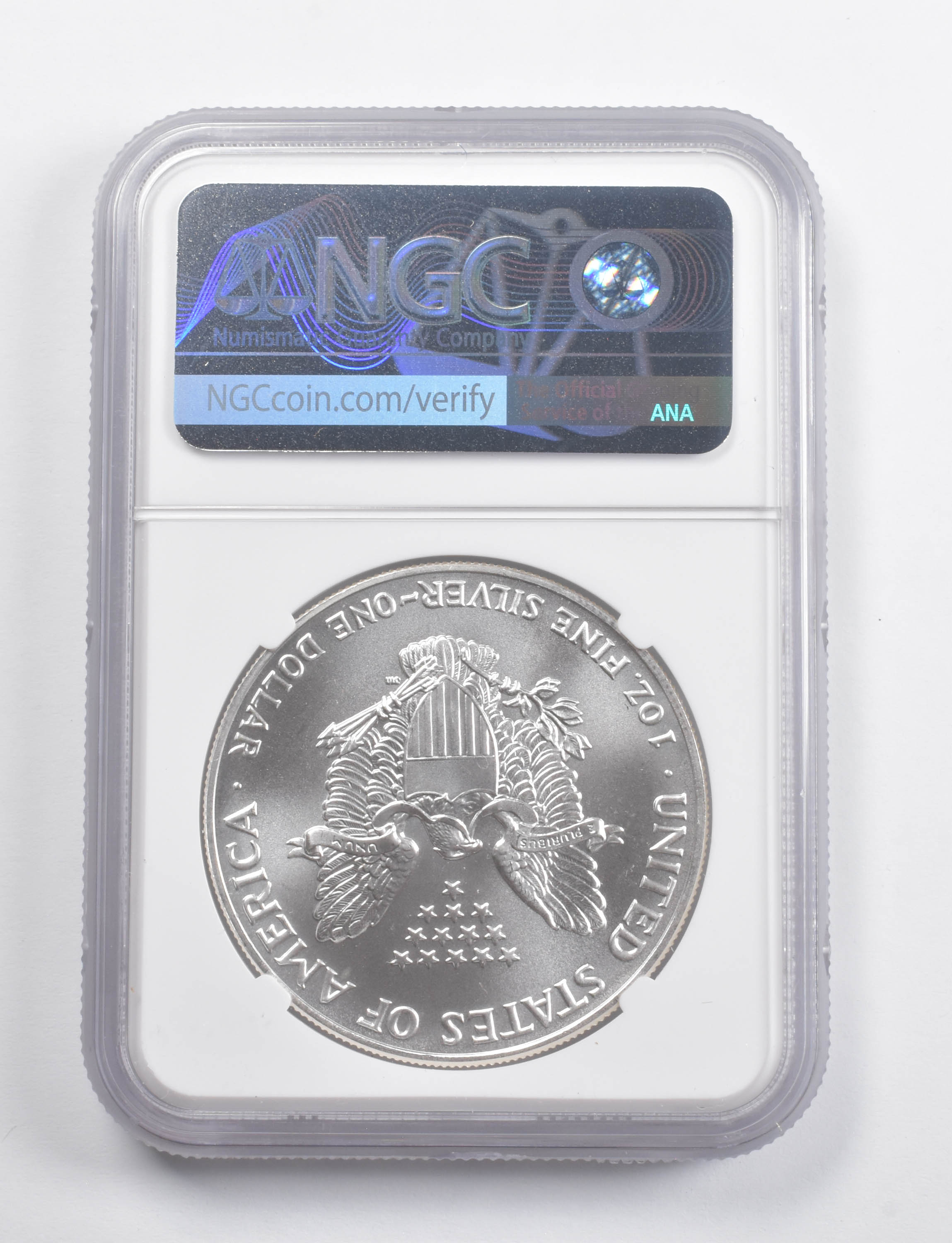 Mint Error MS69 1991 American Silver Eagle OBV Struck Thru NGC | Property Room