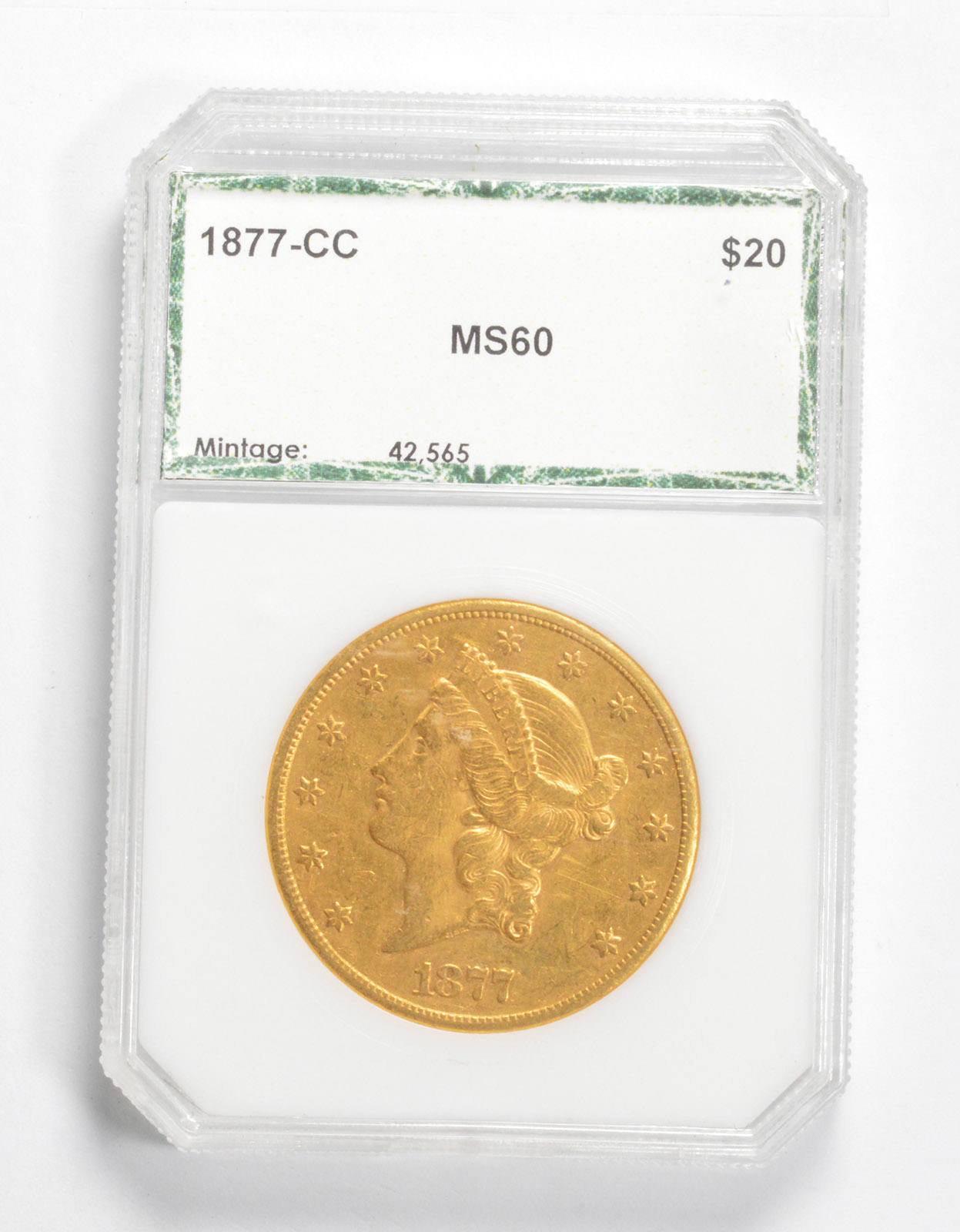 MS60 1877-CC $20 Liberty Head Gold Double Eagle - Graded PCI | Property Room