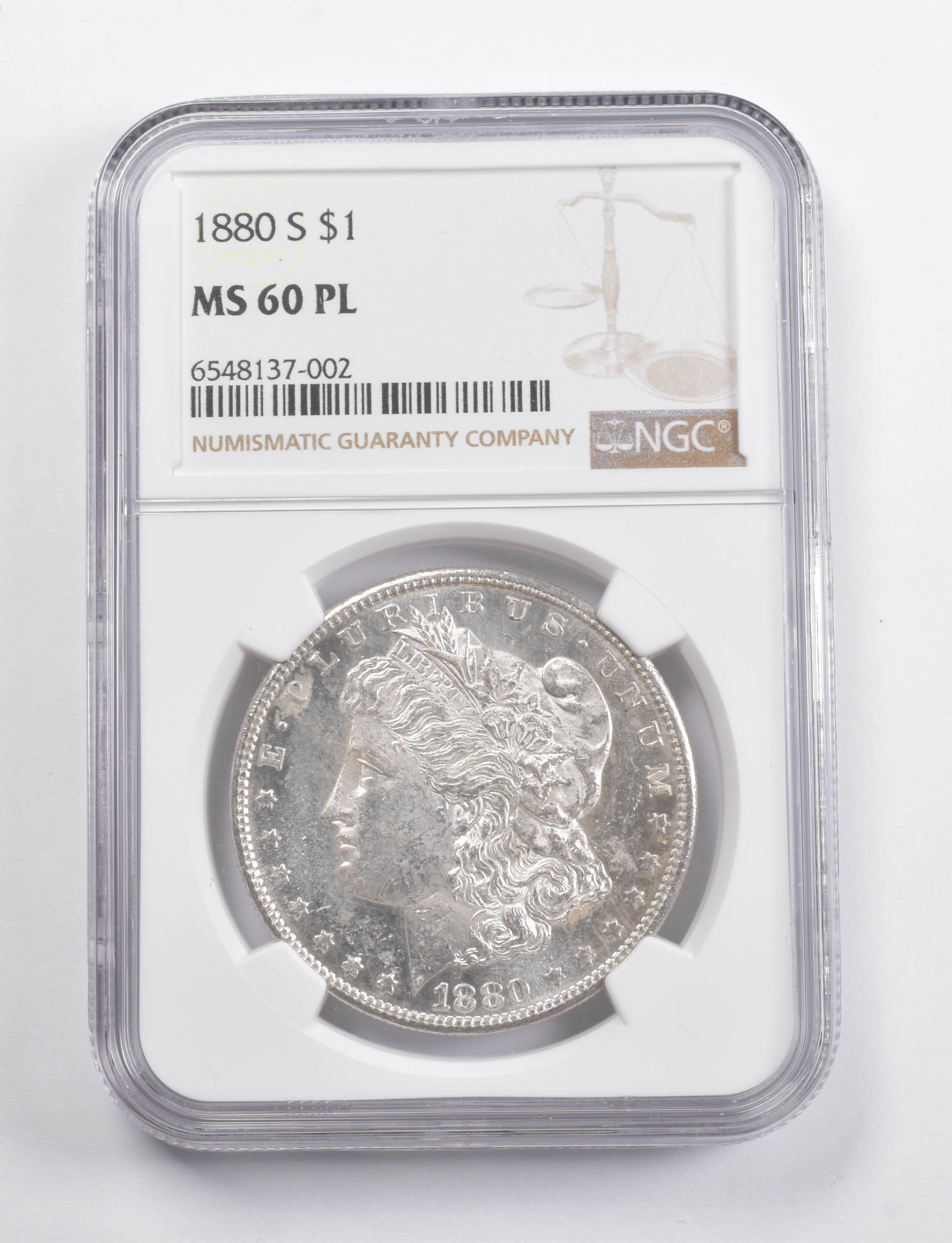 MS60 PL 1880-S Morgan Silver Dollar NGC | Property Room