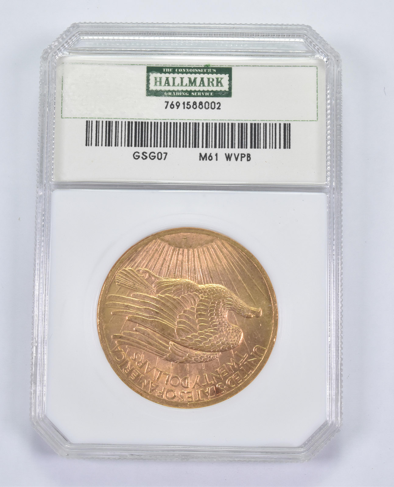 MS61 1907 $20 Saint-Gaudens Gold Double Eagle - Graded Hallmark ...