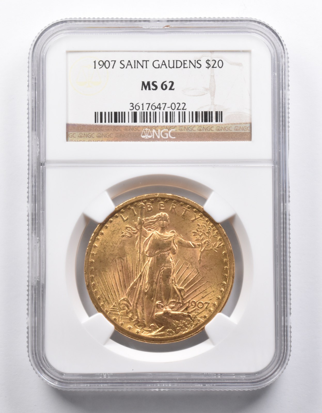 MS62 1907 $20 Saint-Gaudens Gold Double Eagle NGC | Property Room