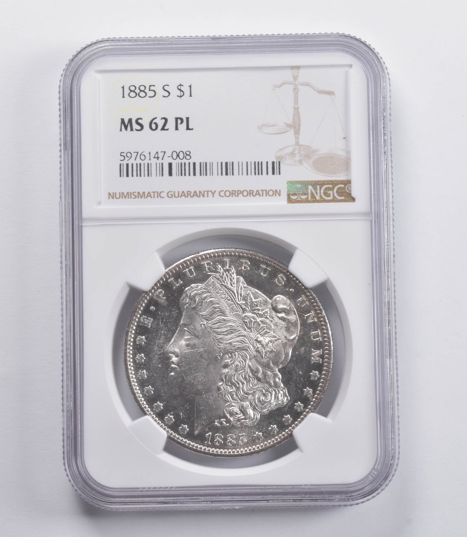 MS62 PL 1885-S Morgan Silver Dollar NGC | Property Room