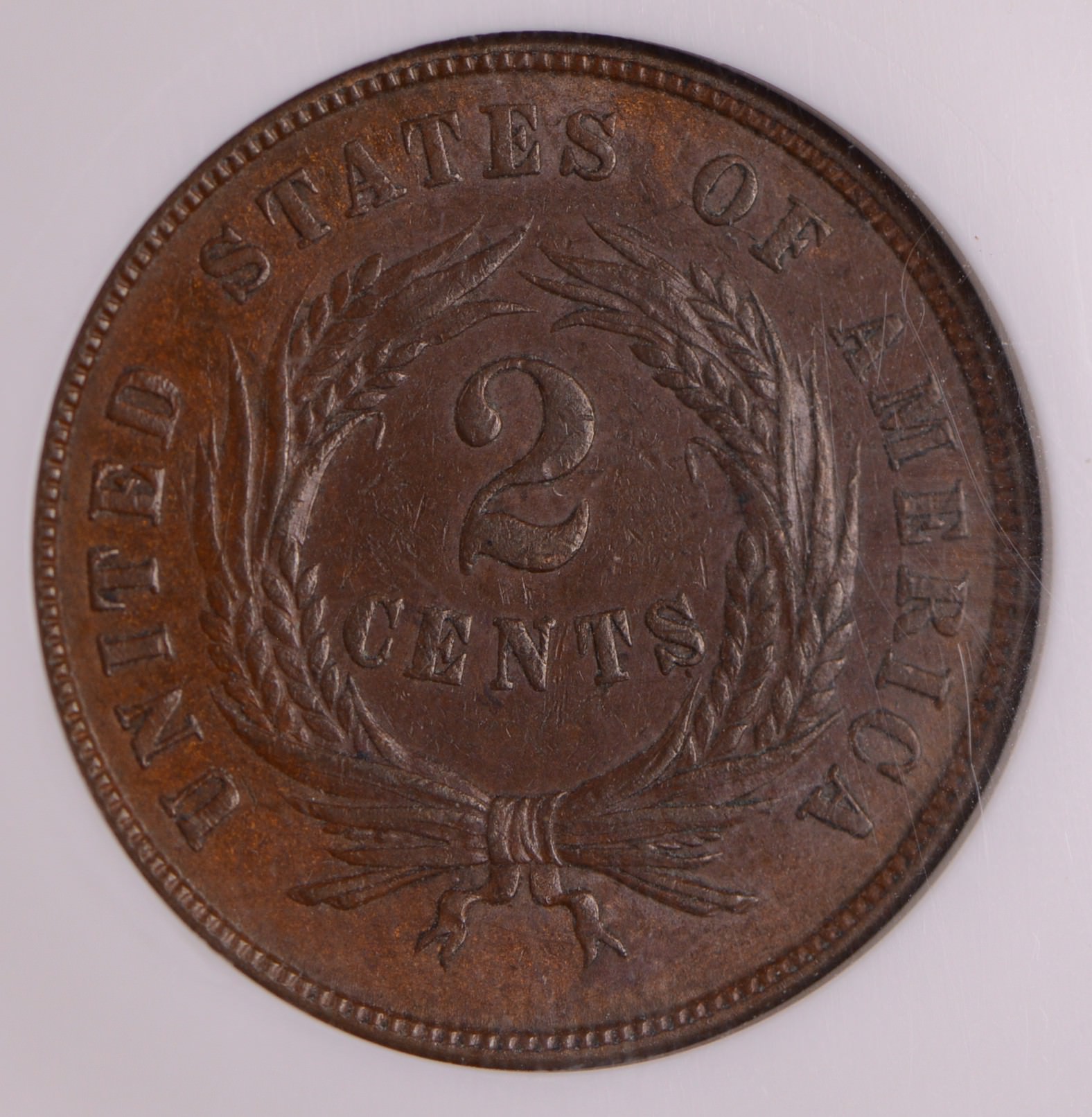 MS62BN 1867 Two-Cent Piece - NGC Graded | Property Room