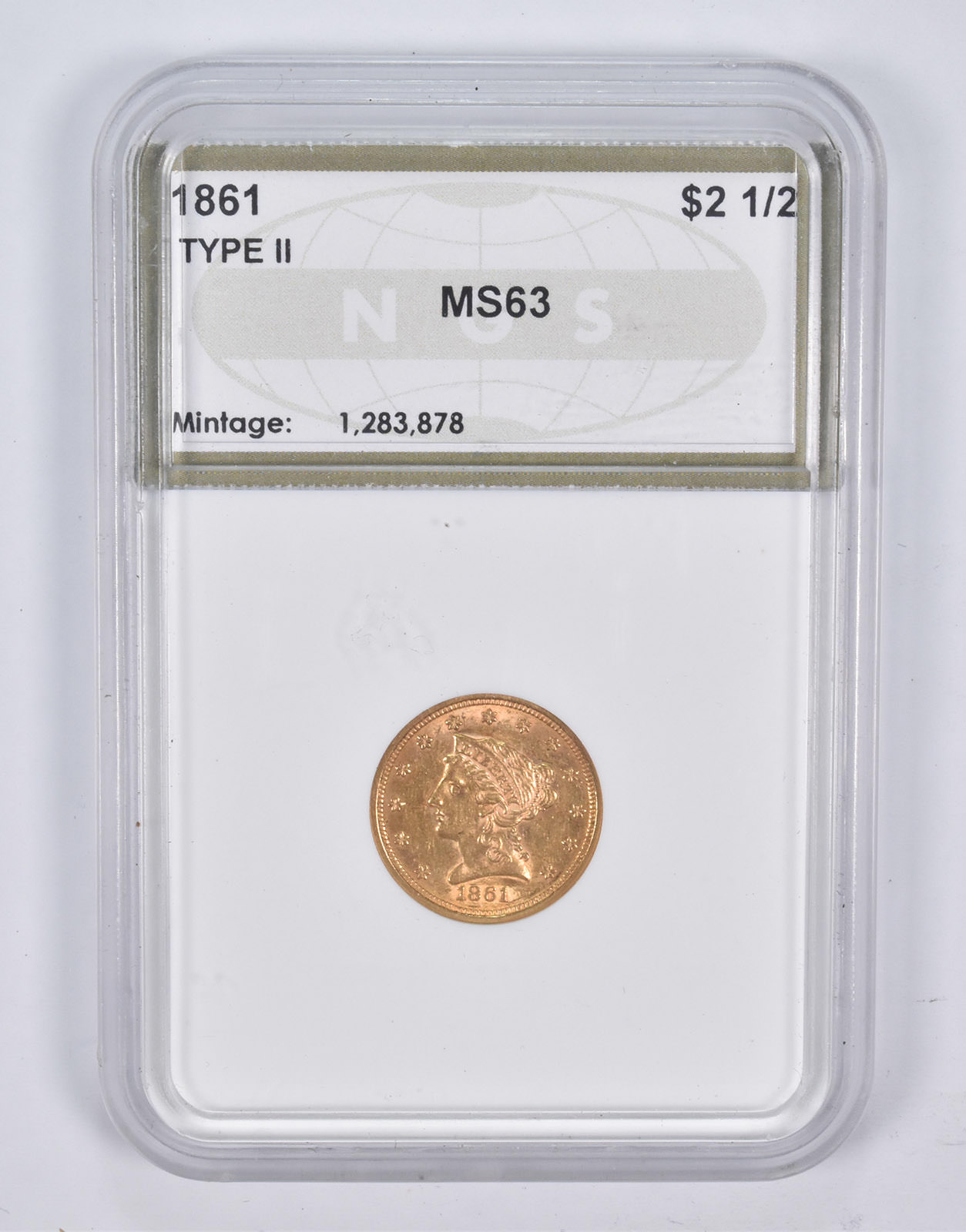 MS63 1861 $2.50 Liberty Head Gold Quarter Eagle NGS | Property Room