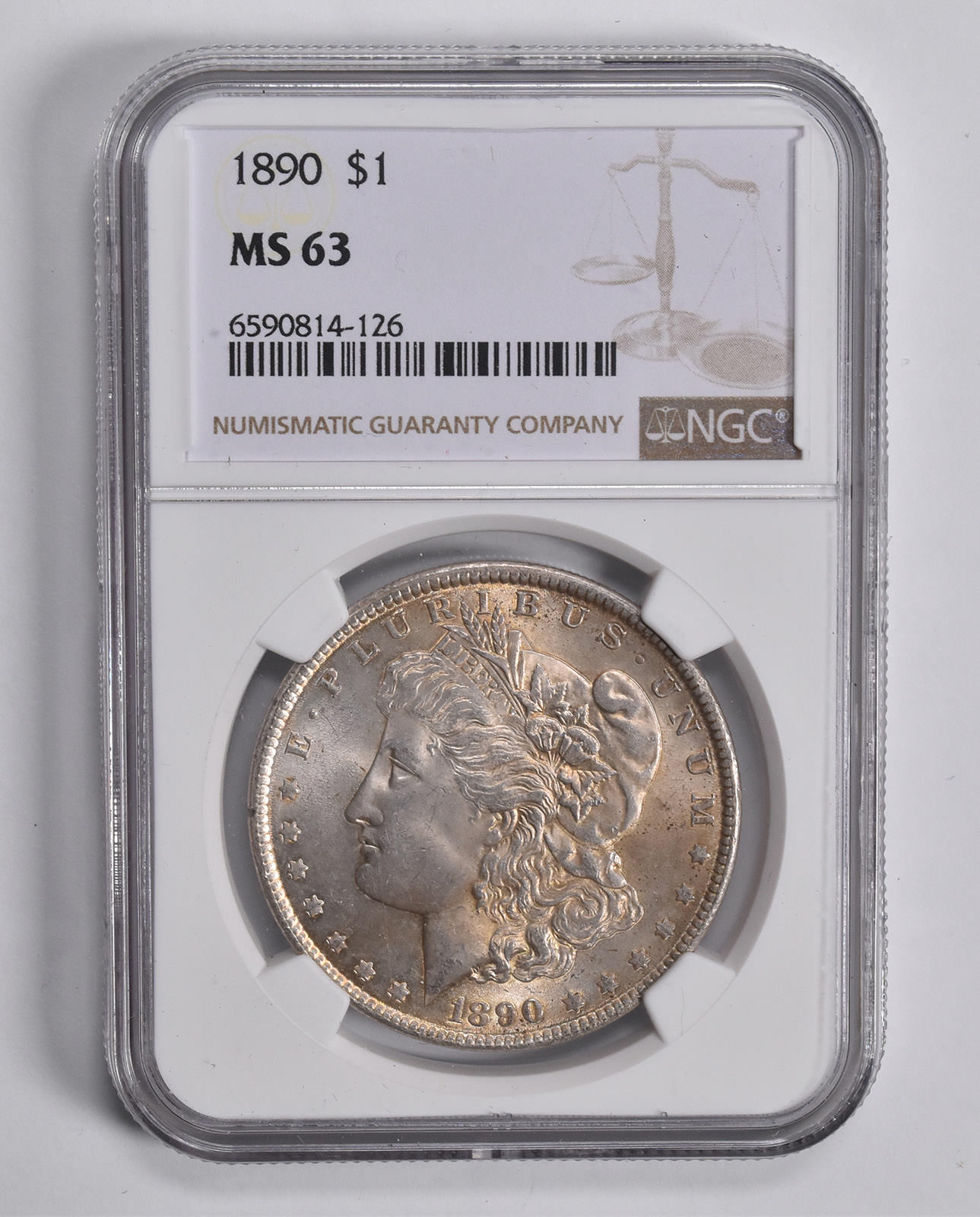 MS63 1890 Morgan Silver Dollar - Graded NGC | Property Room