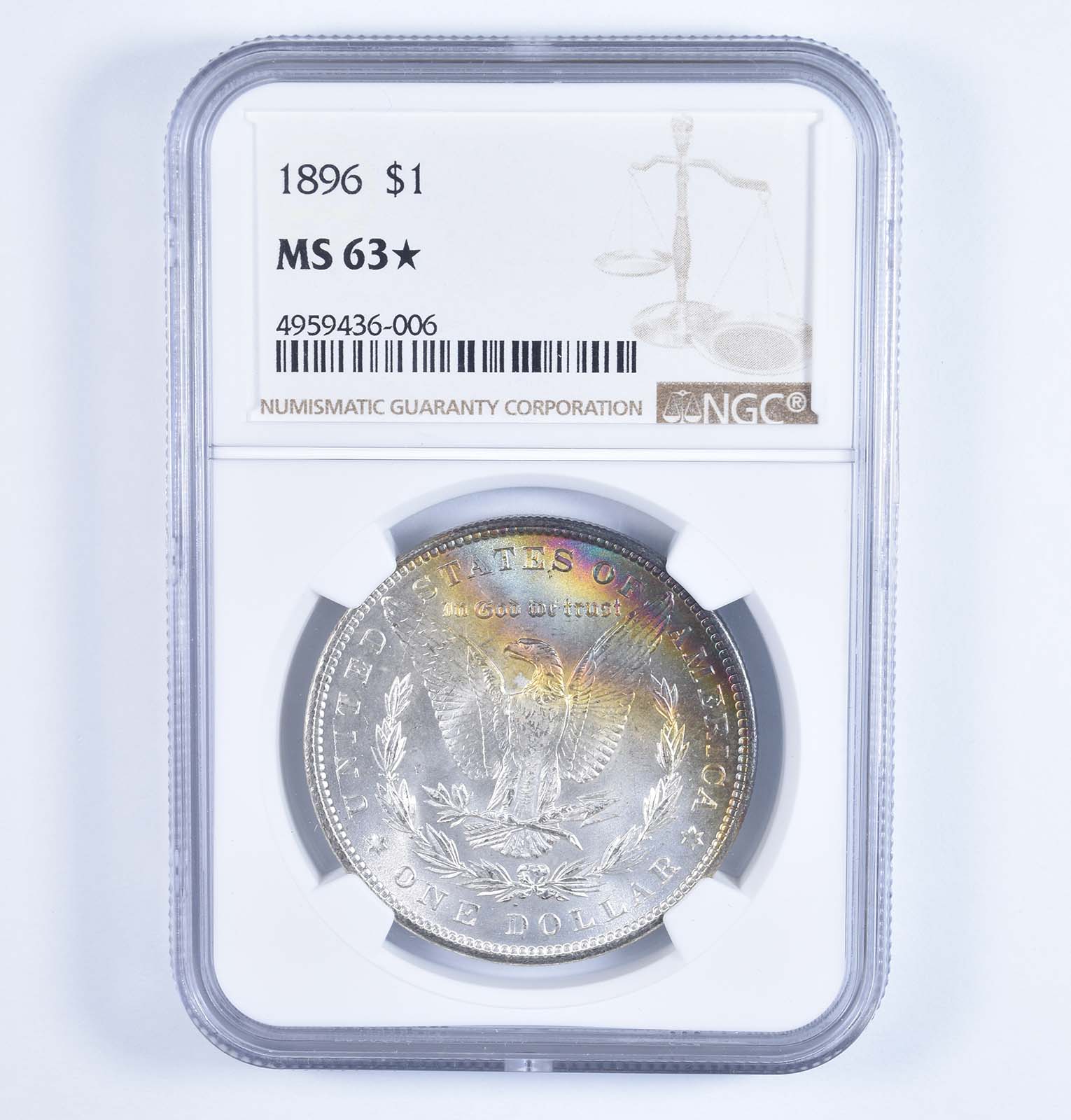 MS63* 1896 Morgan Silver Dollar - Graded NGC AWESOME Color | Property Room