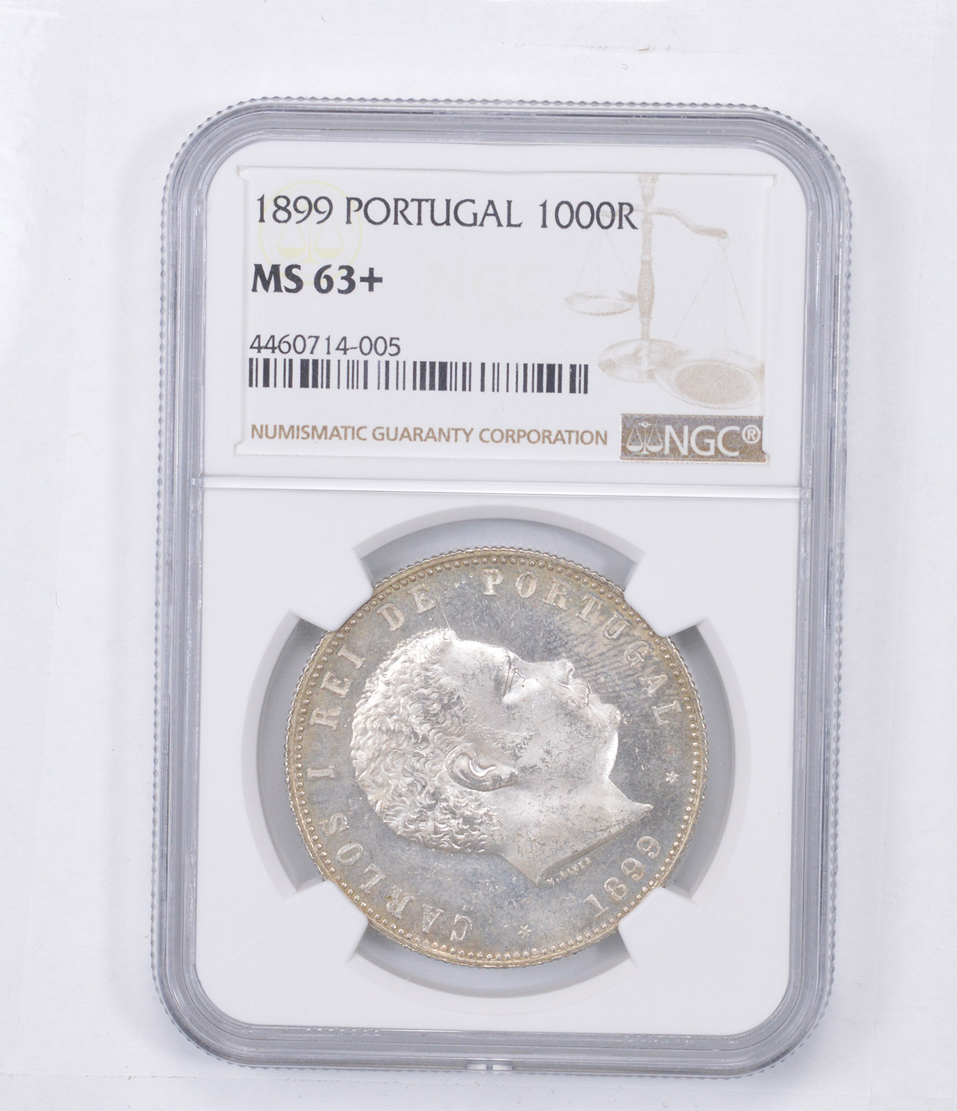 MS63+ 1899 Portugal 1000 Reis - Graded NGC | Property Room