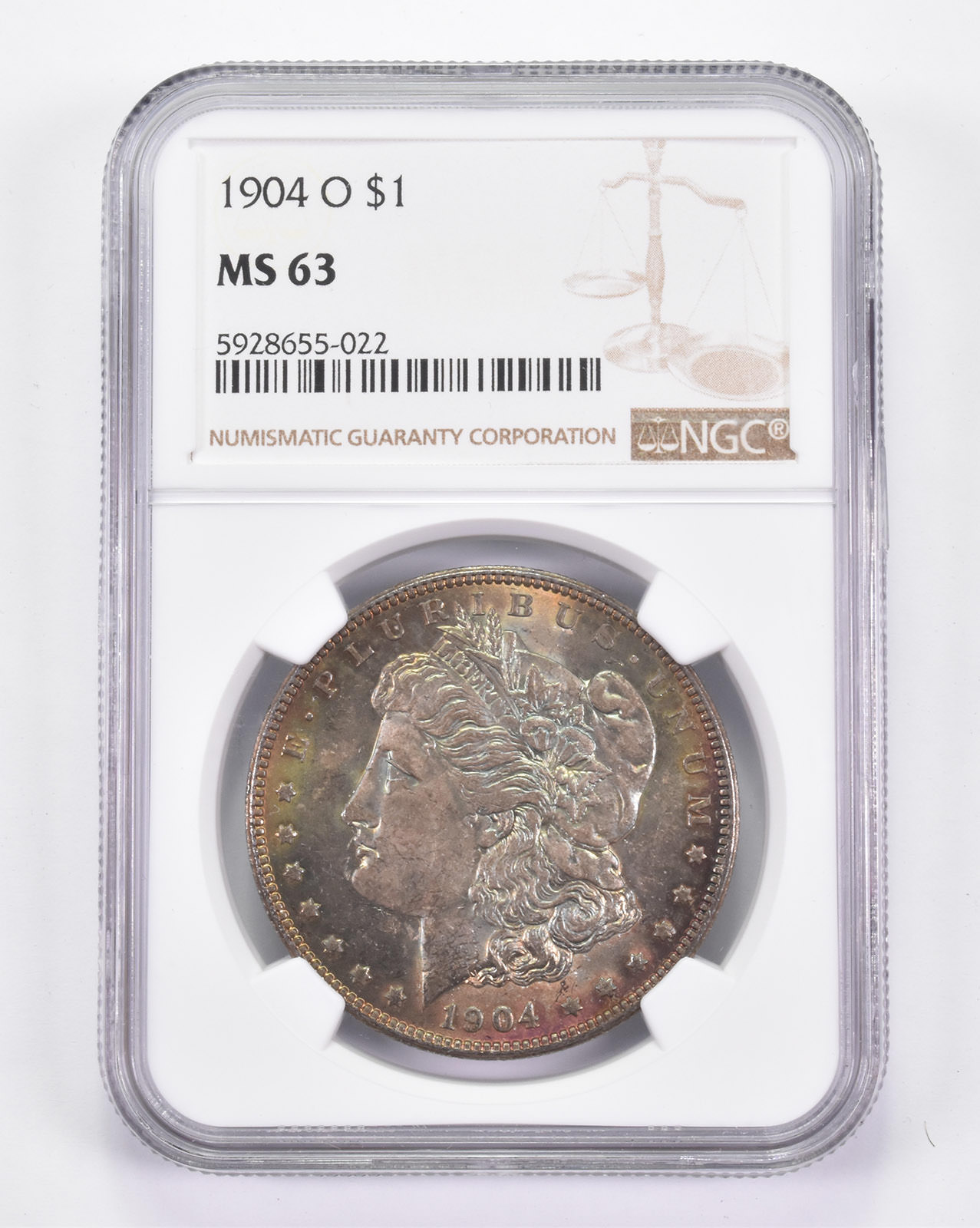 MS63 1904-O Morgan Silver Dollar - Graded NGC AMAZING Tone | Property Room