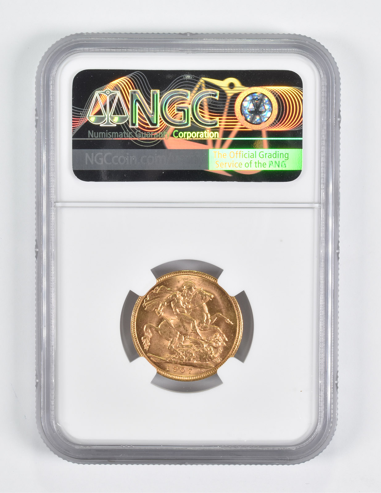 MS63 1907-M Australia 1 Sovereign Gold Coin NGC | Property Room