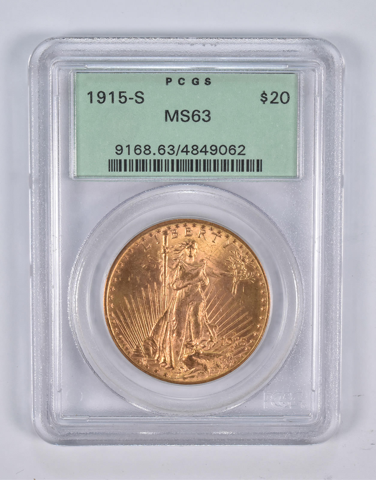 MS63 1915-S $20 Saint-Gaudens Gold Double Eagle PCGS | Property Room