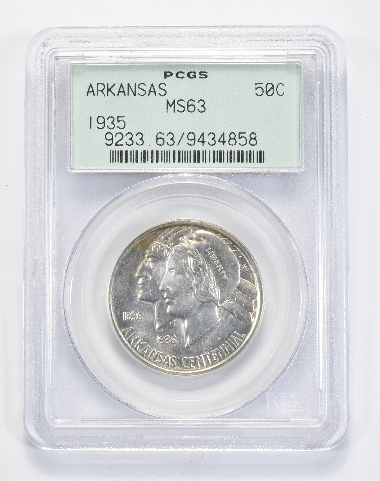 MS63 1935 Arkansas Centennial Commemorative Half Dollar - Graded PCGS ...