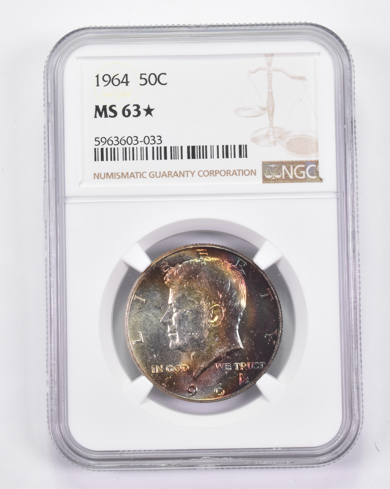 MS63* 1964 Kennedy Half Dollar - Graded NGC AMAZING Tone | Property Room