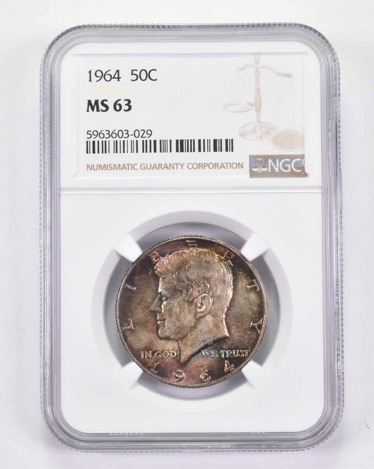 MS63 1964 Kennedy Half Dollar - Graded NGC AMAZING Tone | Property Room