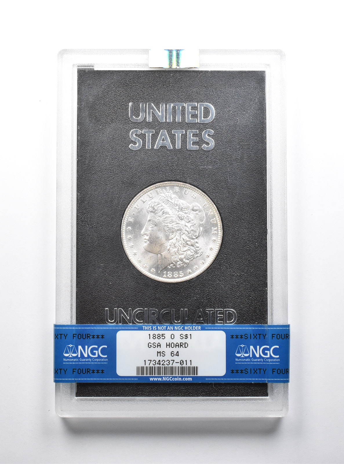 MS64 1885-O Morgan Silver Dollar GSA Hoard NGC | Property Room