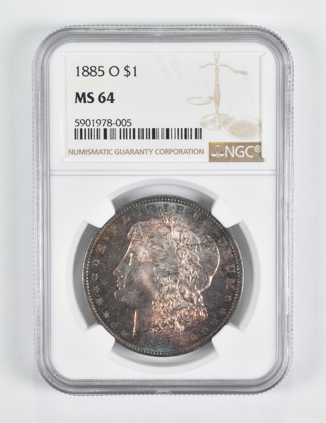 MS64 1885-O Morgan Silver Dollar NGC Toned! | Property Room