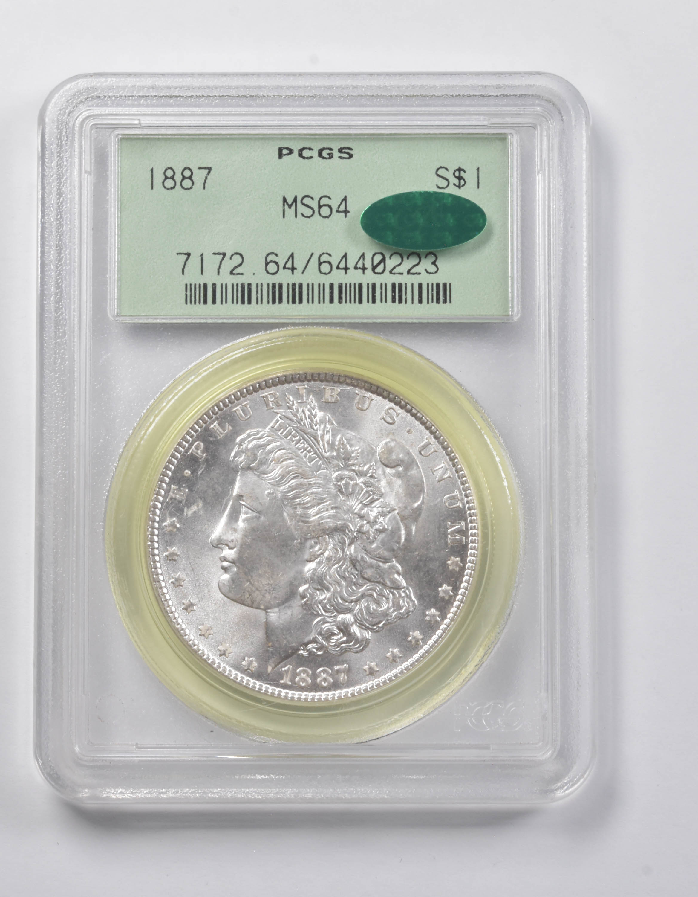 MS64 1887 Morgan Silver Dollar CAC PCGS | Property Room