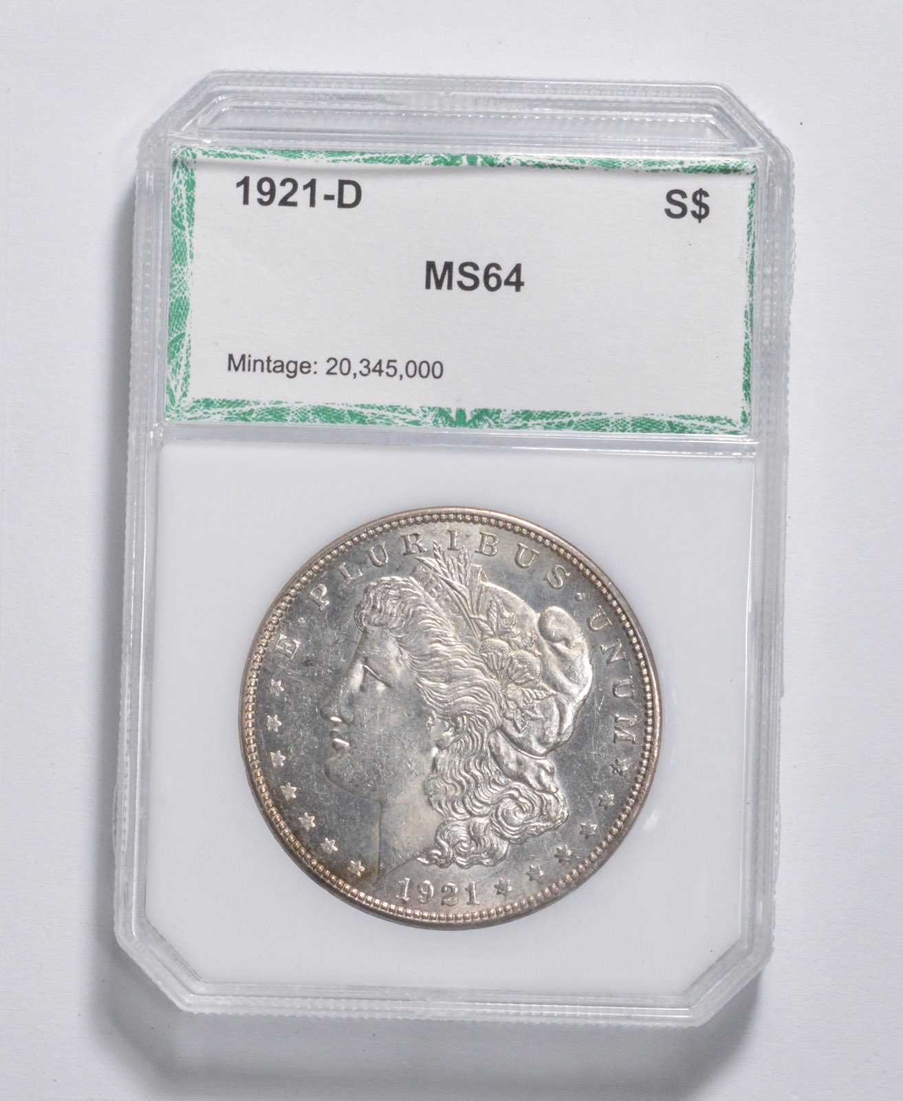 MS64 1921-D Morgan Silver Dollar - Graded PCI | Property Room