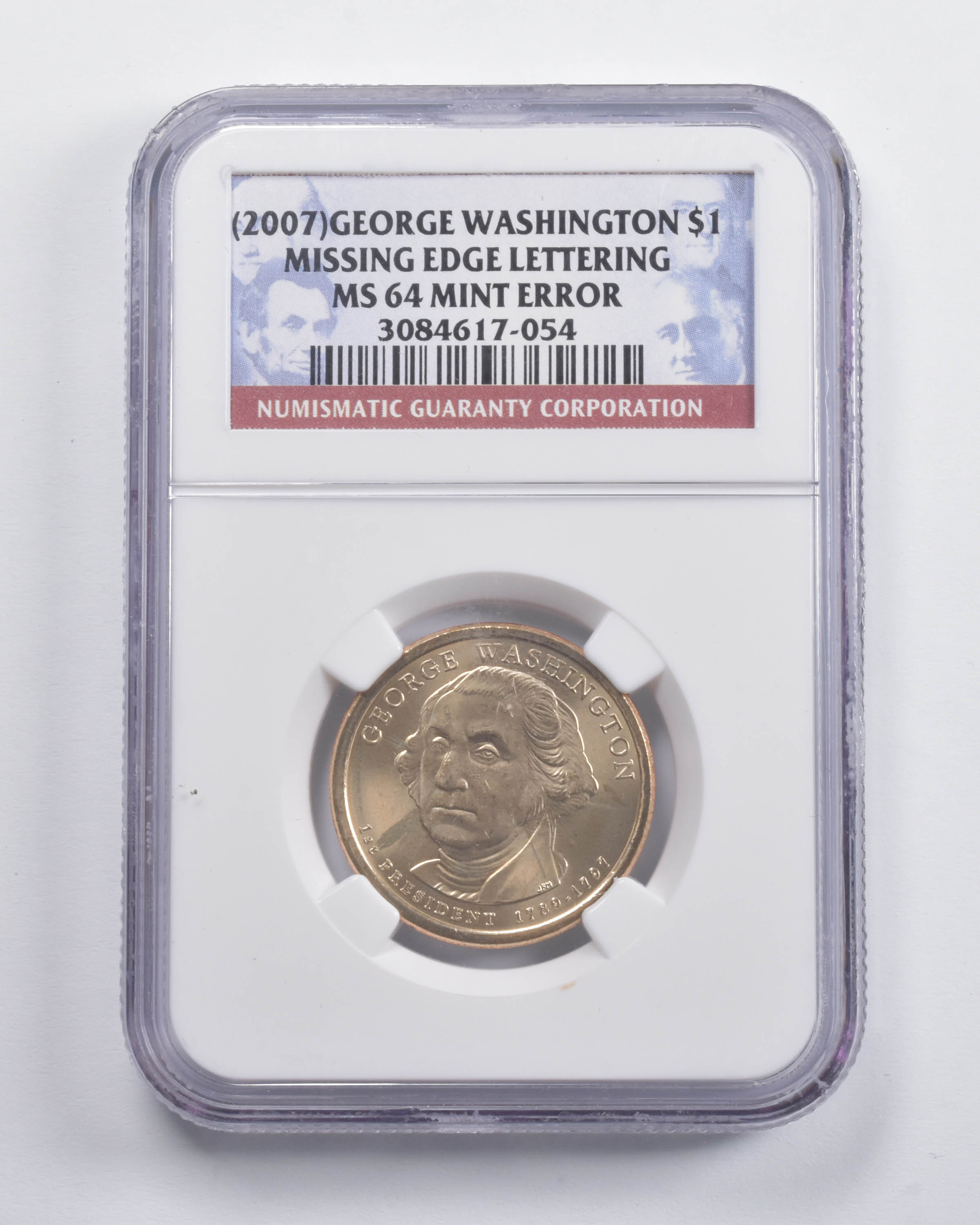 MS64 Mint Error (2007) George Washington Presidential Dollar Missing ...