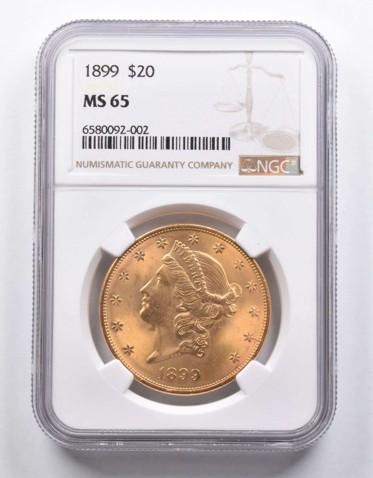 MS65 1899 $20 Liberty Head Gold Double Eagle NGC | Property Room