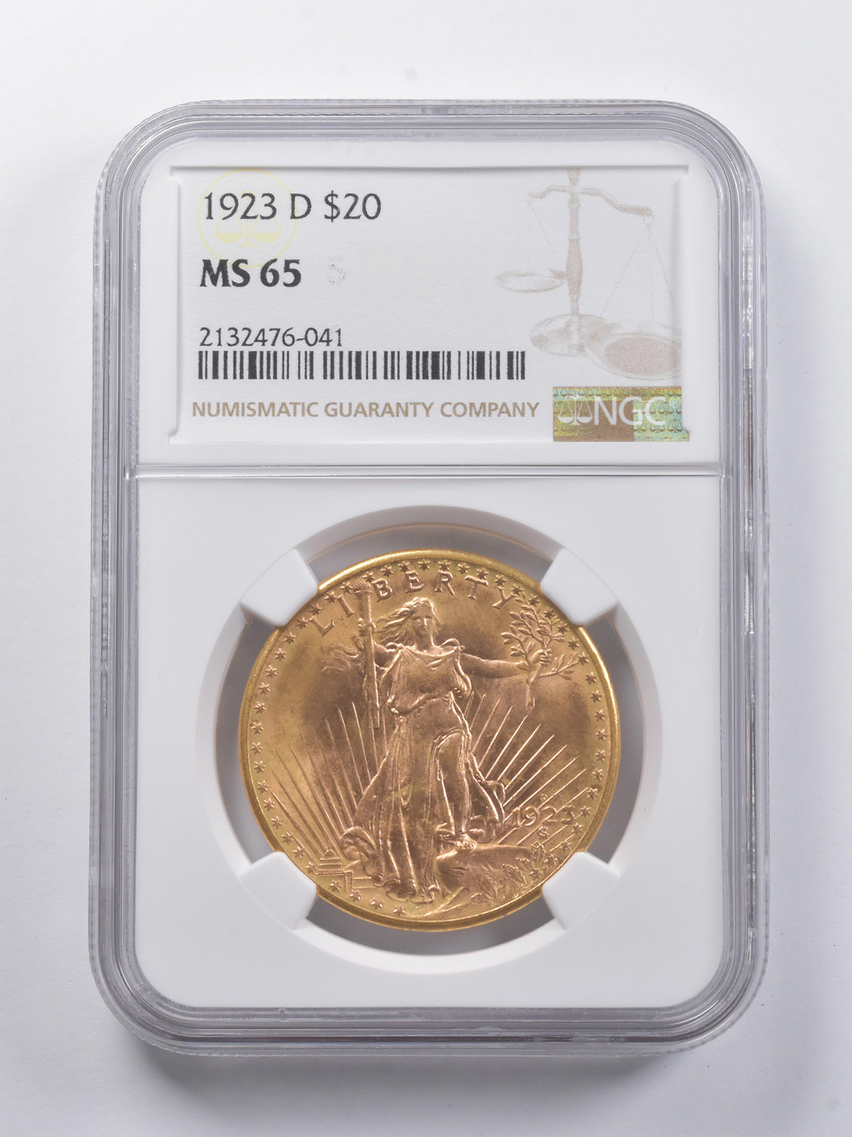 MS65 1923-D $20 Saint-Gaudens Gold Double Eagle NGC | Property Room