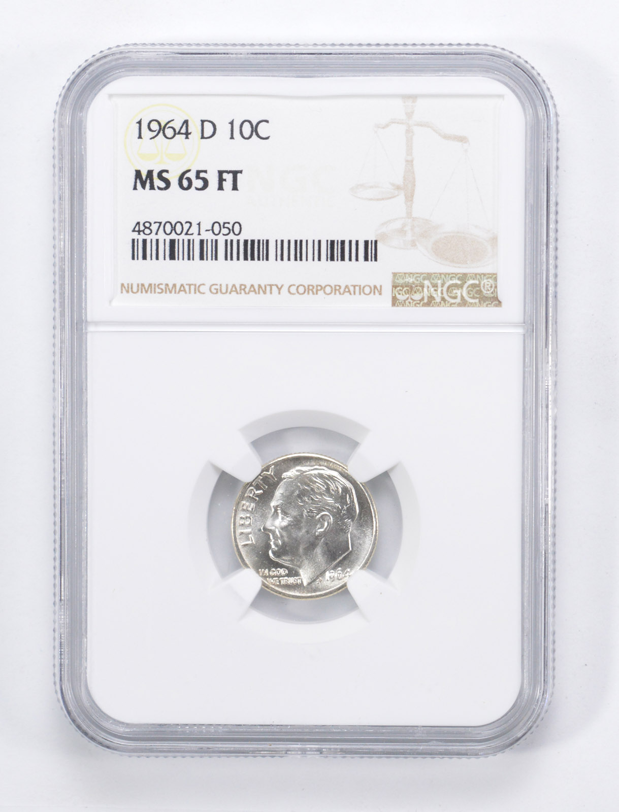 MS65 FT 1964-D Roosevelt Dime - Graded NGC | Property Room
