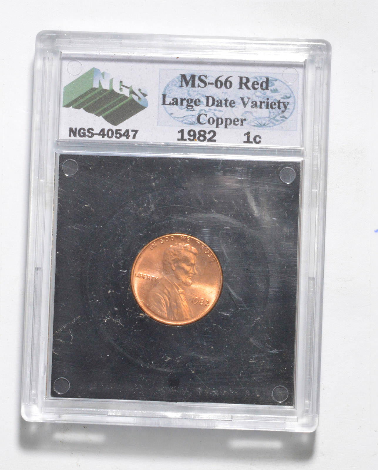 MS66 RD 1982 Lincoln Memorial Cent Large Date Copper Graded NGS ...