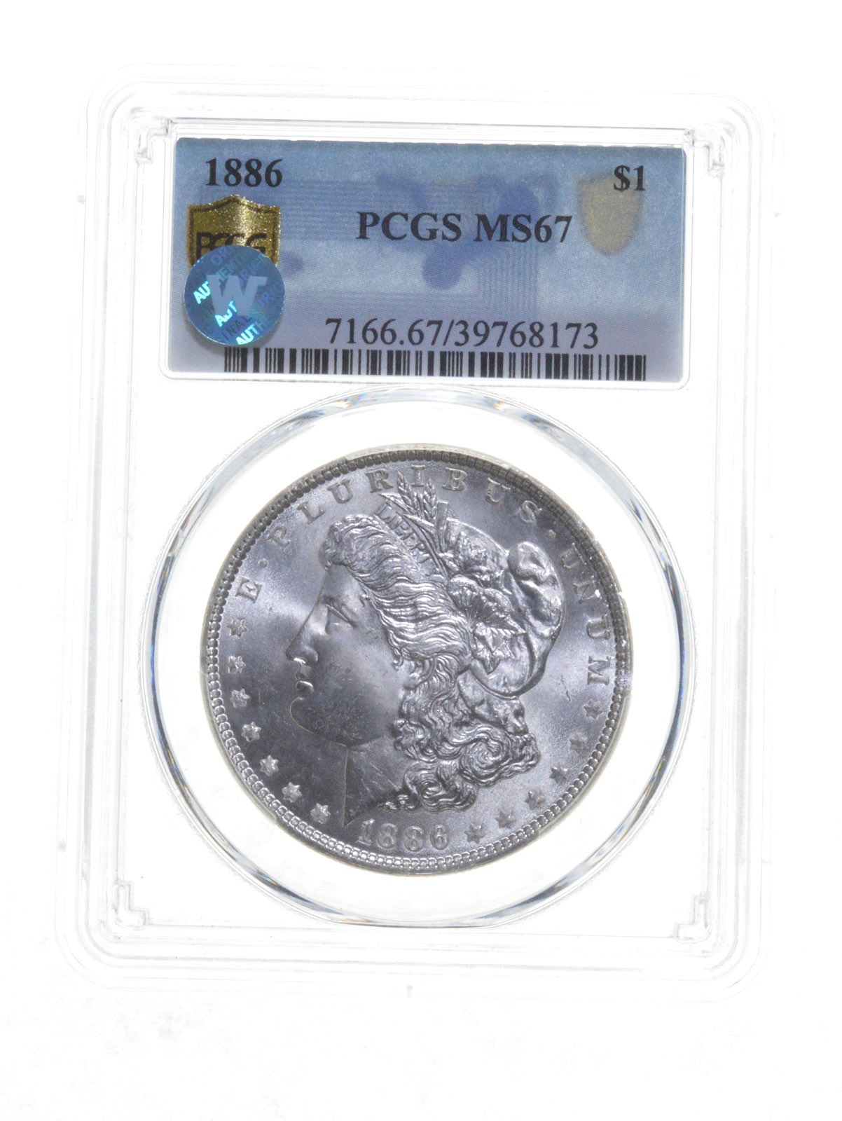 MS67 1886 Morgan Silver Dollar - Sight White - Graded PCGS | Property Room