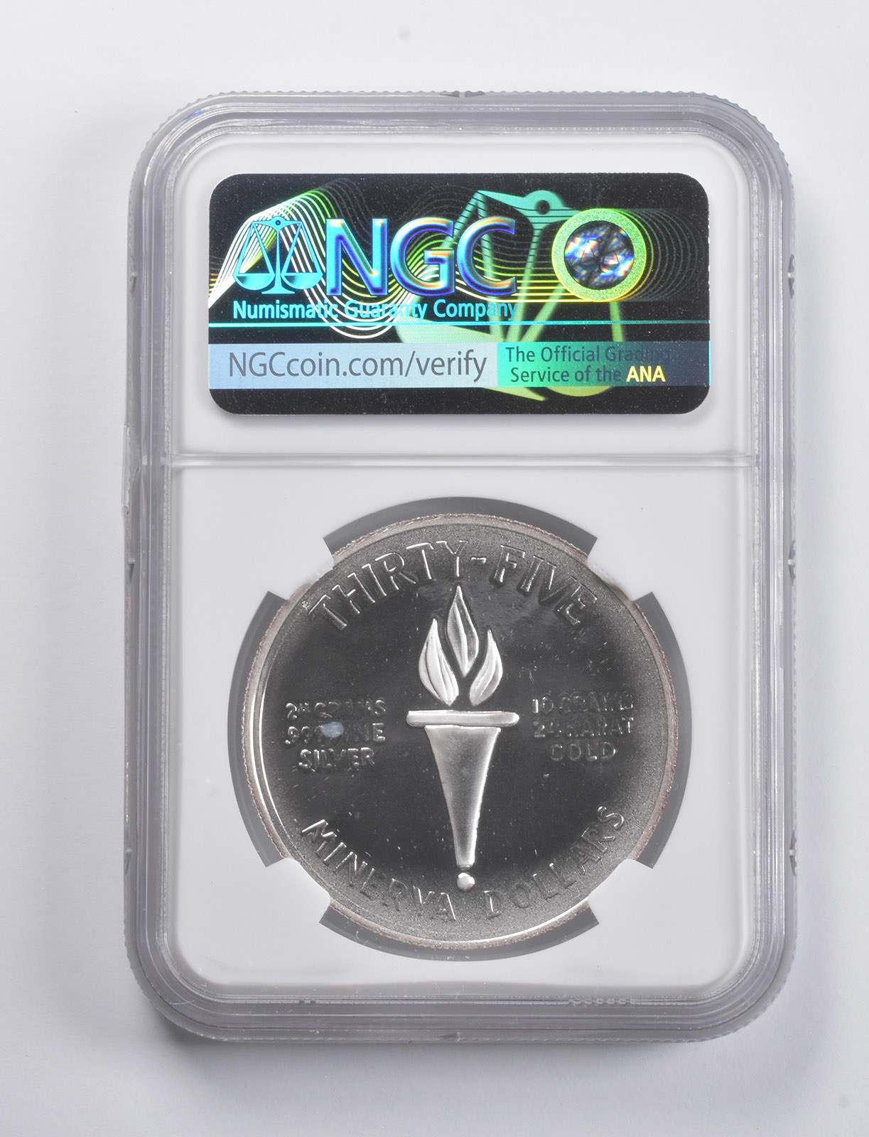 MS67 1973 Minerva $35 Bust Of Minerva 10 Grains Gold 24 Grams Silver ...