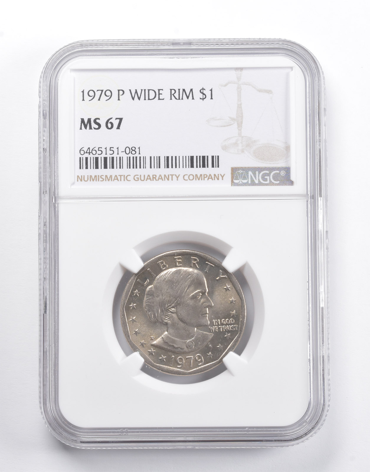 MS67 1979-P Susan B. Anthony Dollar Wide Rim NGC | Property Room