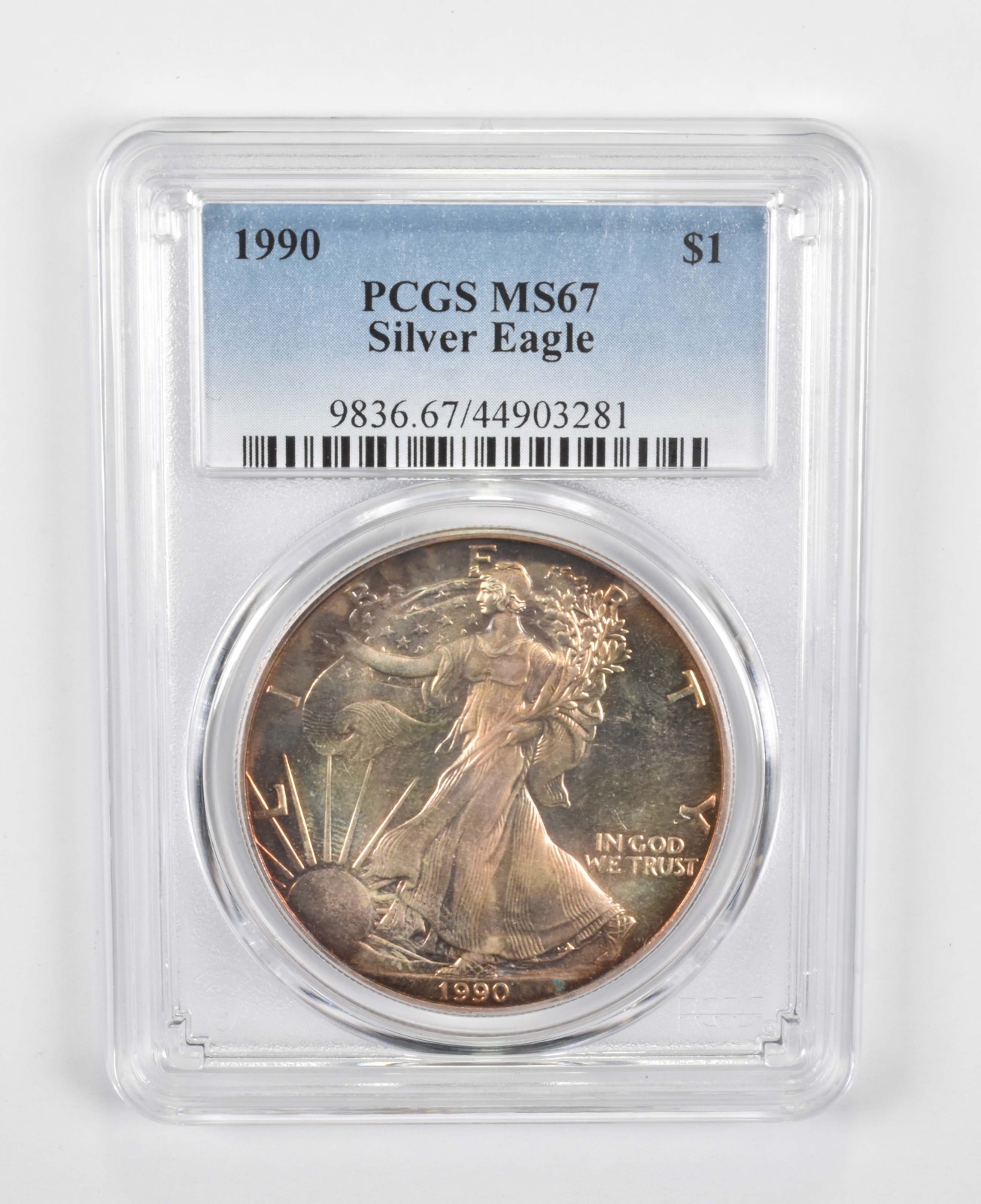 MS67 1990 American Silver Eagle - PCGS Insane Tone! | Property Room