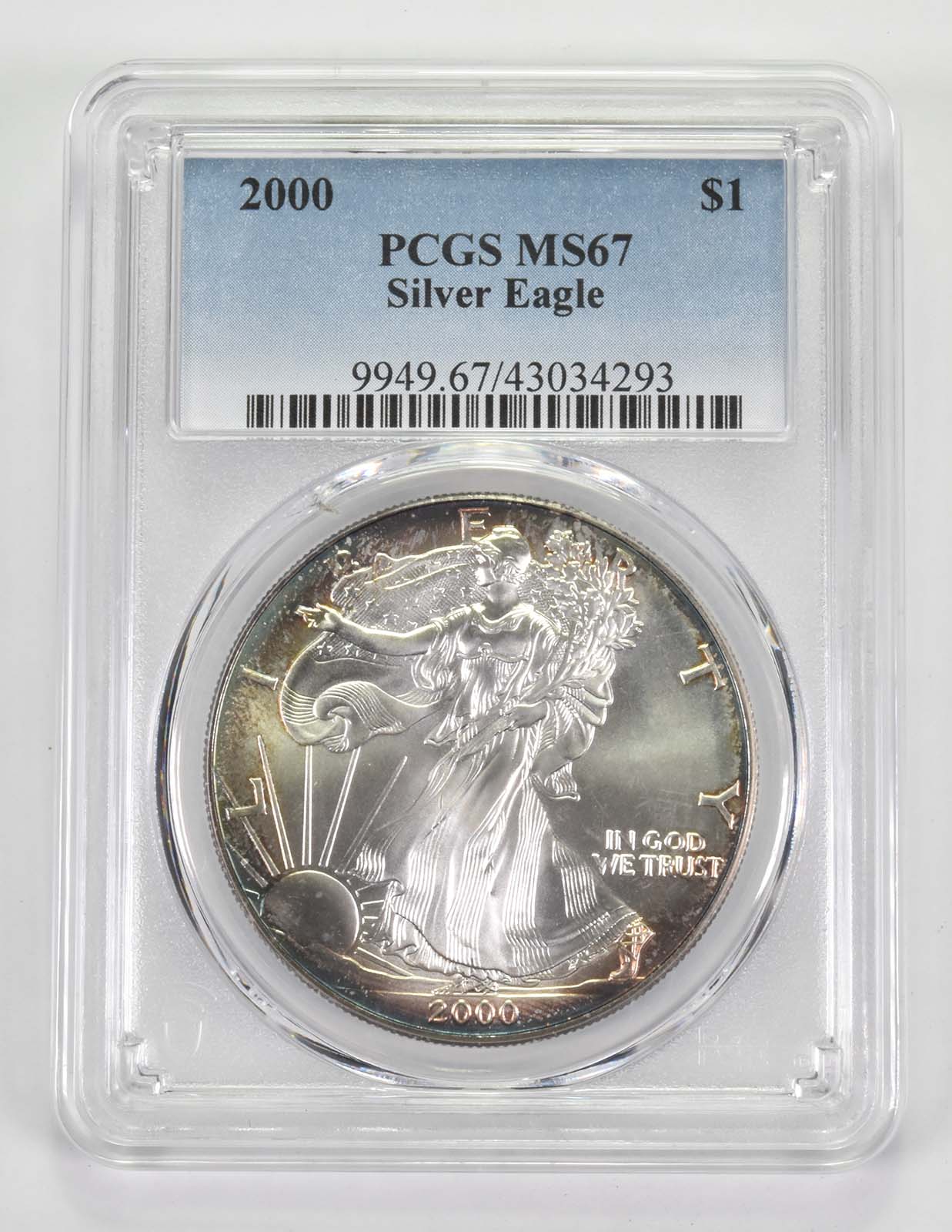 MS67 2000 American Silver Eagle - Graded PCGS | Property Room