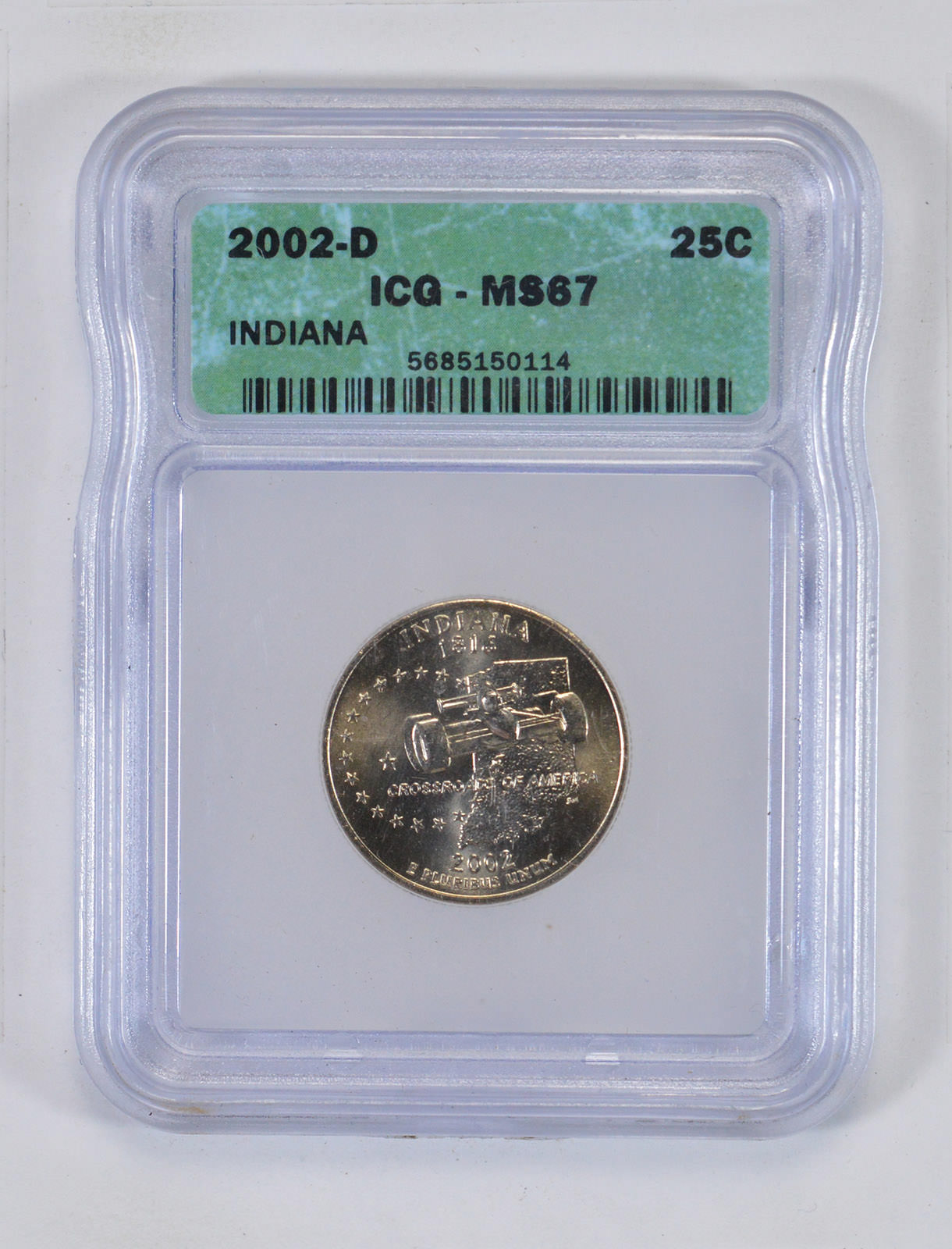 MS67 2002-D Indiana State Quarter - Graded ICG - Graded Slabs ...