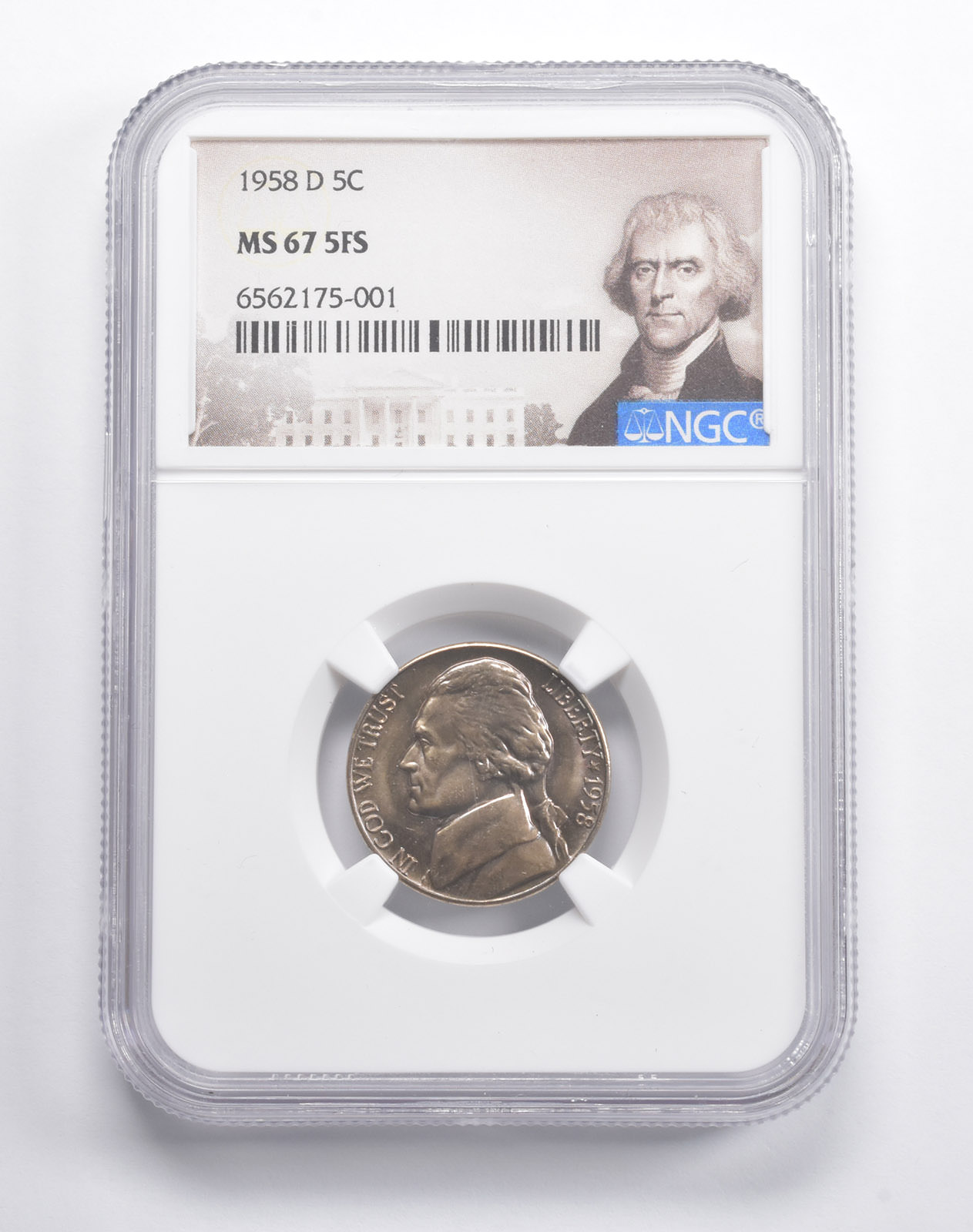 MS67 5FS 1958-D Jefferson Nickel NGC | Property Room