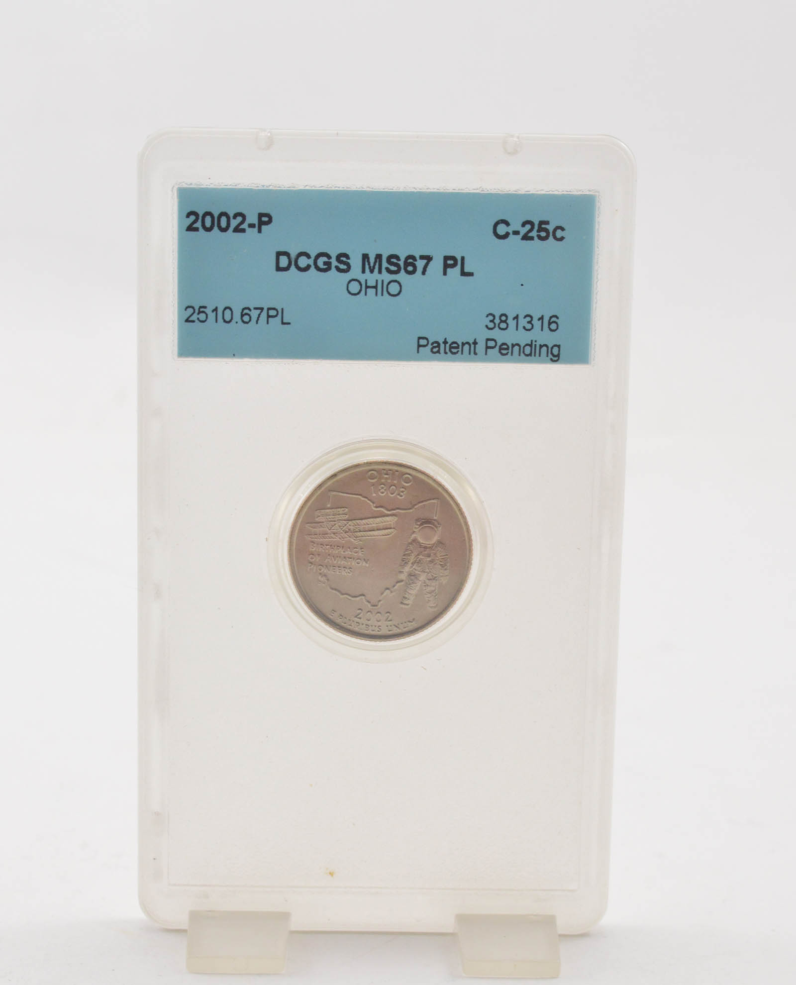 MS67 PL 2002-P Ohio State Quarter - Slabbed | Property Room