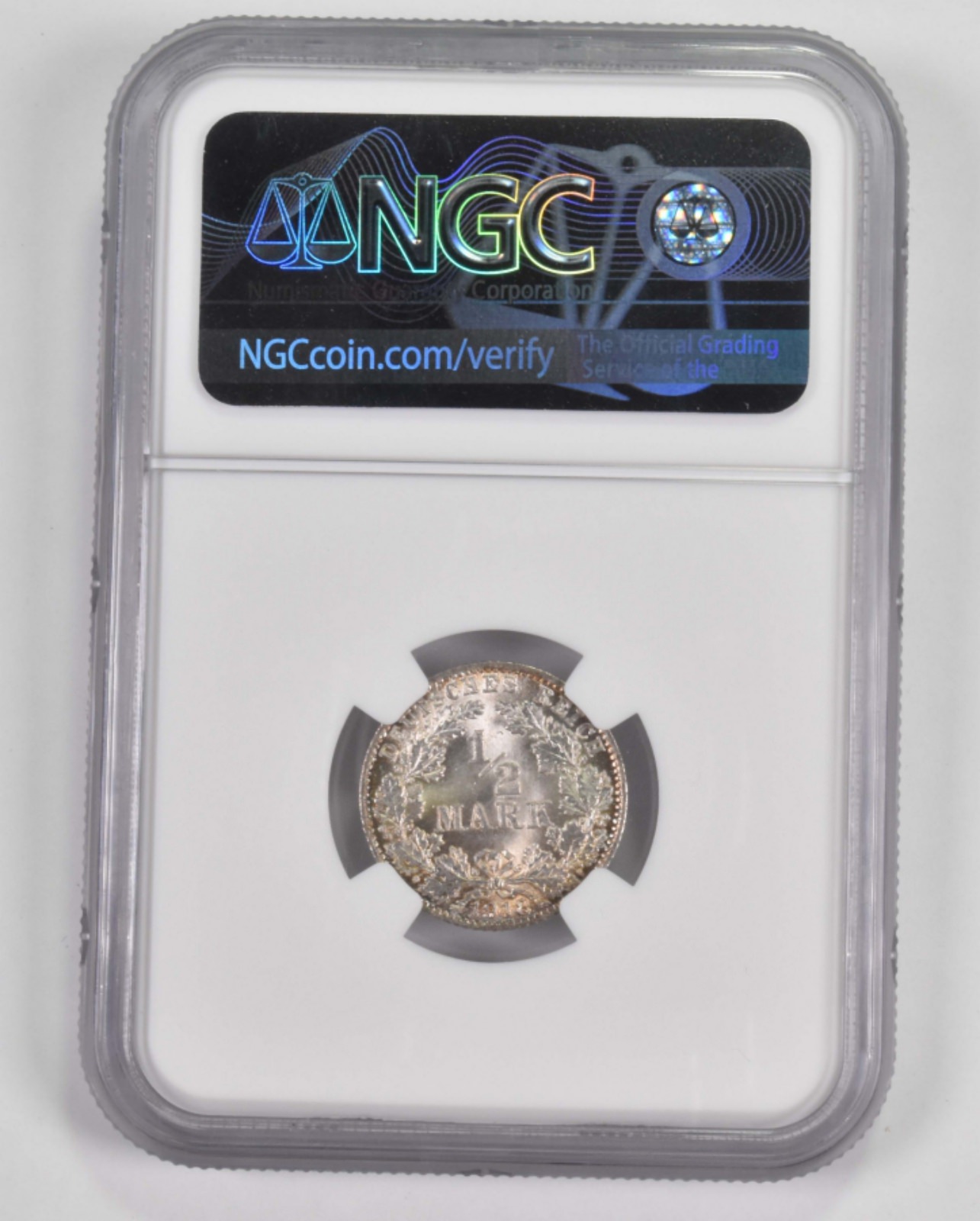 MS68 1918-D Germany 1/2 Mark - Graded NGC | Property Room