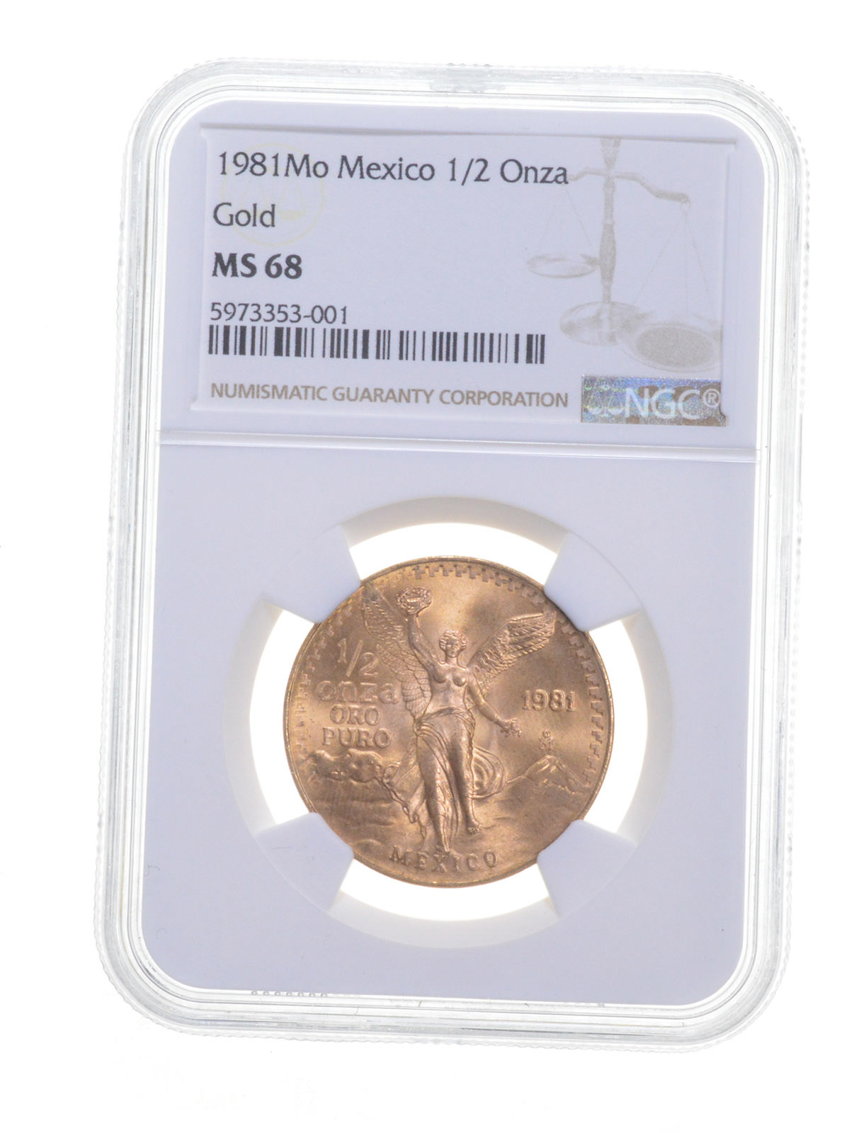 MS68 1981 Mexico 1/2 Onza Gold Libertad - Graded NGC | Property Room