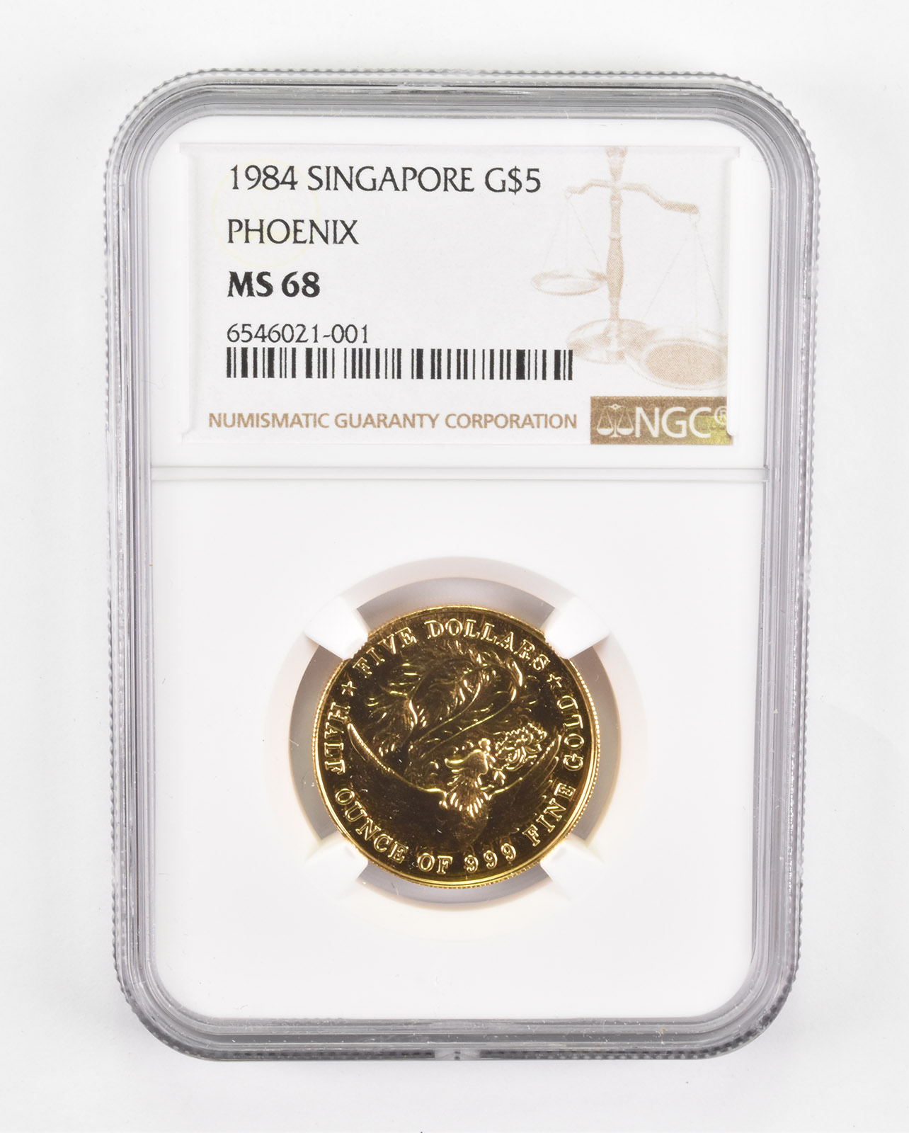 MS68 1984 Singapore $5 Gold - Phoenix - Graded NGC | Property Room