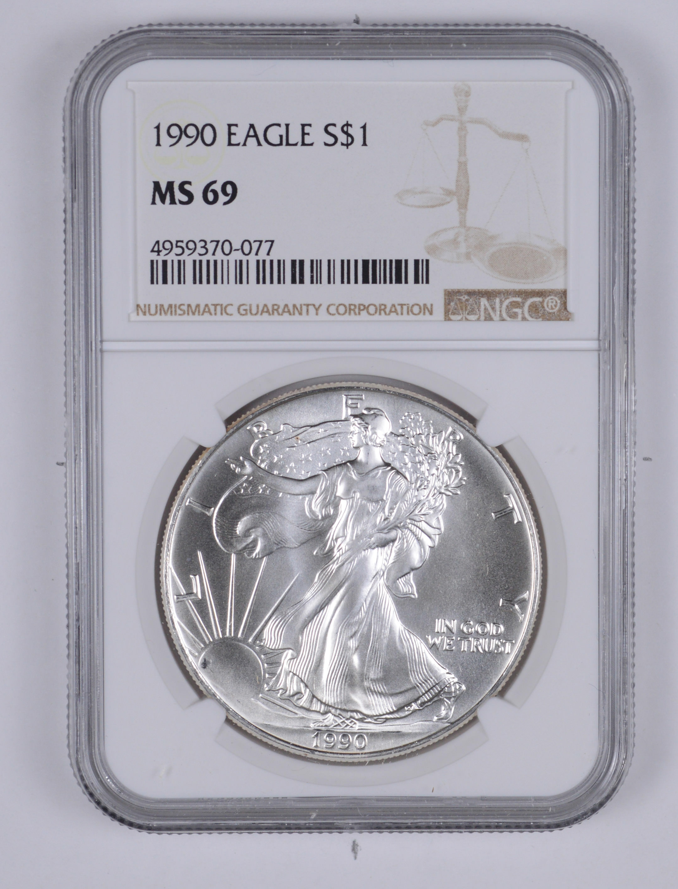 MS69 1990 American Silver Eagle - Graded NGC | Property Room