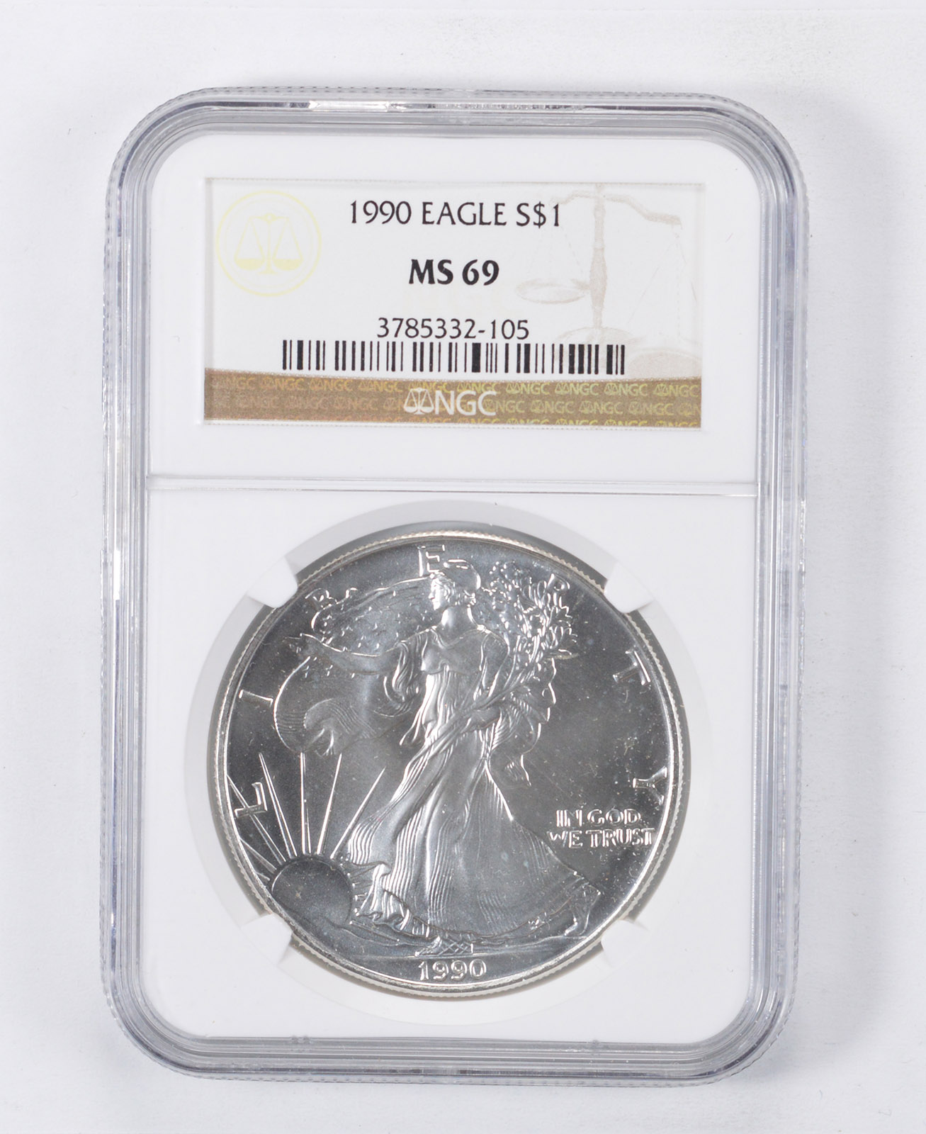 MS69 1990 American Silver Eagle - Graded NGC | Property Room