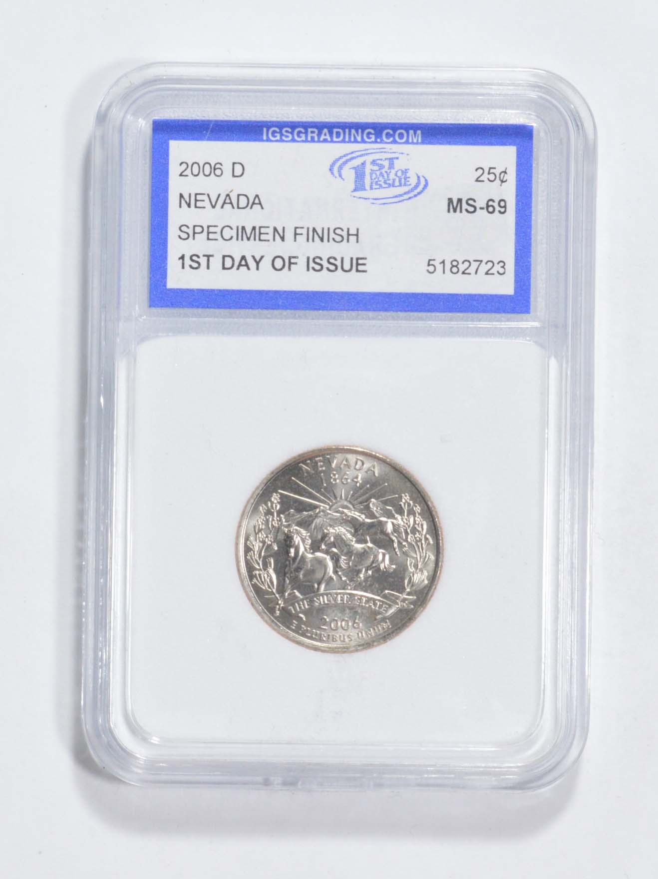 MS69 2006-D Nevada State Quarter Specimen Finish First Day Issue Graded ...