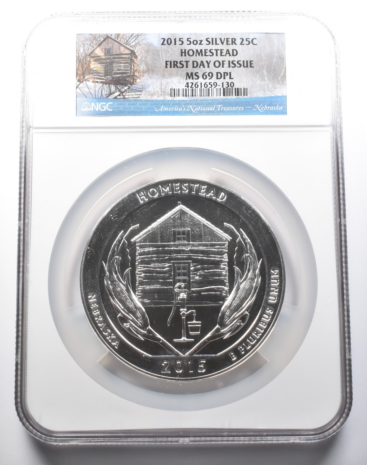 MS69 DPL 2015 Homestead ATB Quarter - 5 Oz. Silver - First Day Issue ...